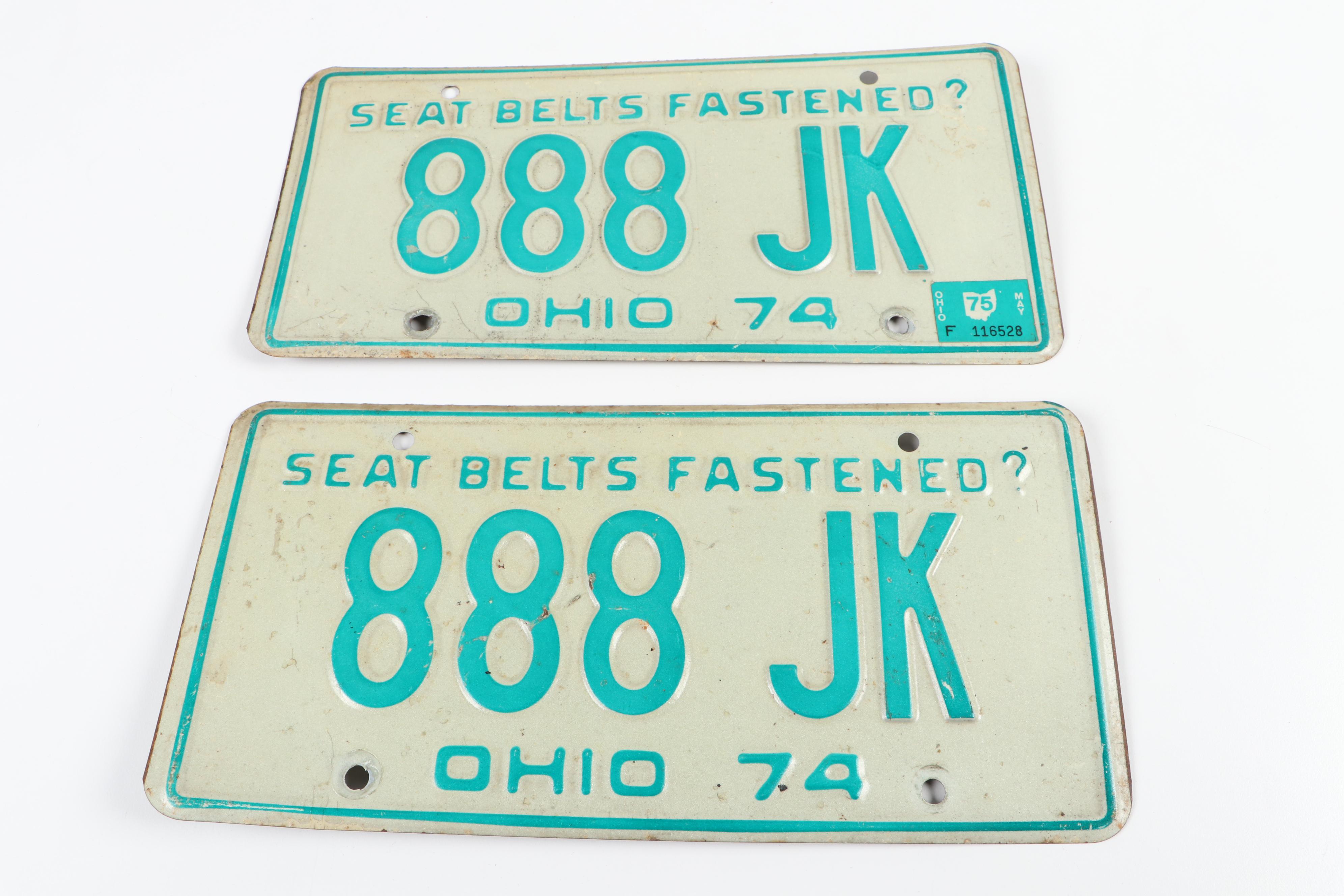 Metal Ohio License Plates, 1974 | EBTH