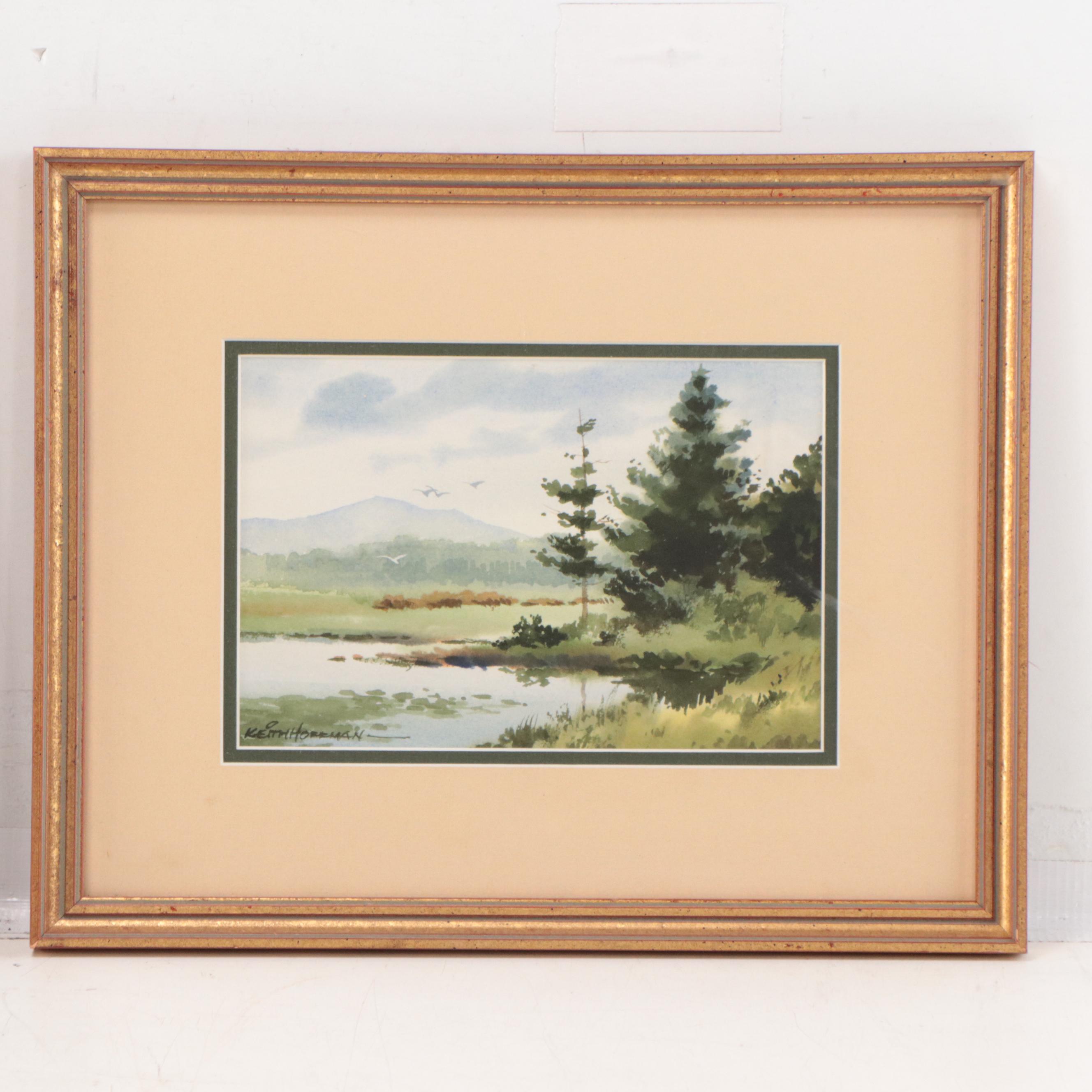 Keith Hoffman Forest Watercolor Paintings, Late 20th Century | EBTH