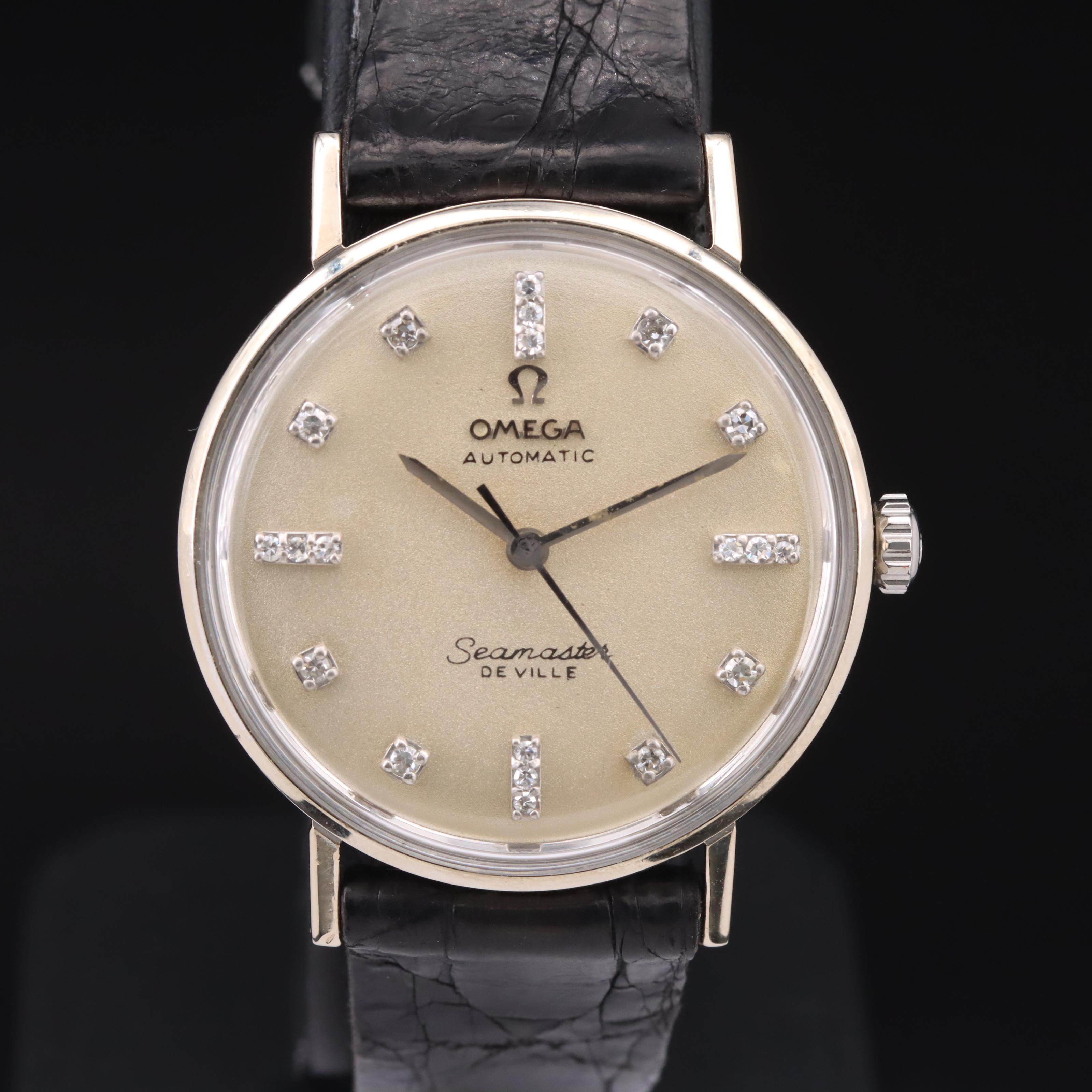 1966 Omega Seamaster DeVille 14K Automatic Diamond Dial Wristwatch | EBTH