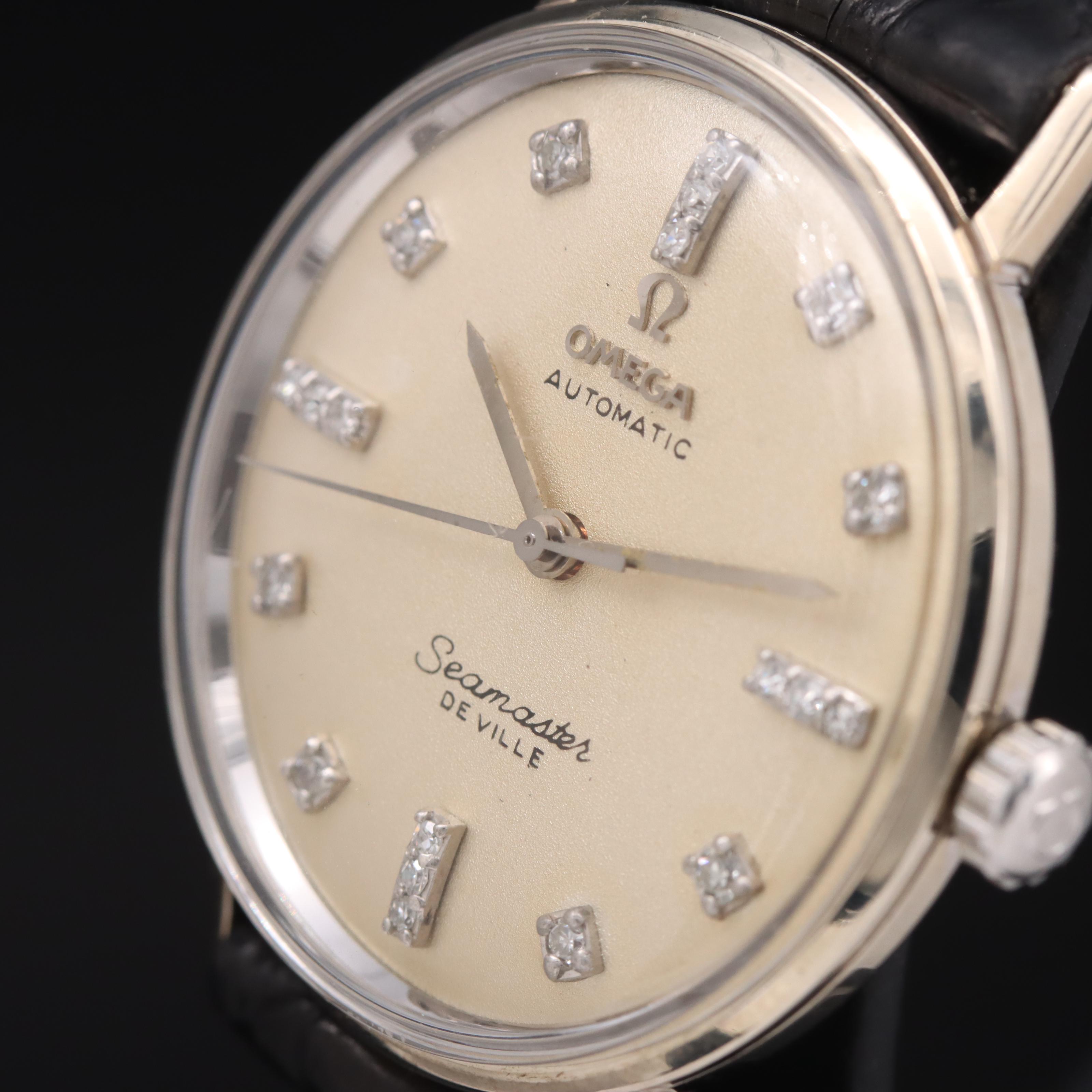 1966 Omega Seamaster DeVille 14K Automatic Diamond Dial Wristwatch | EBTH