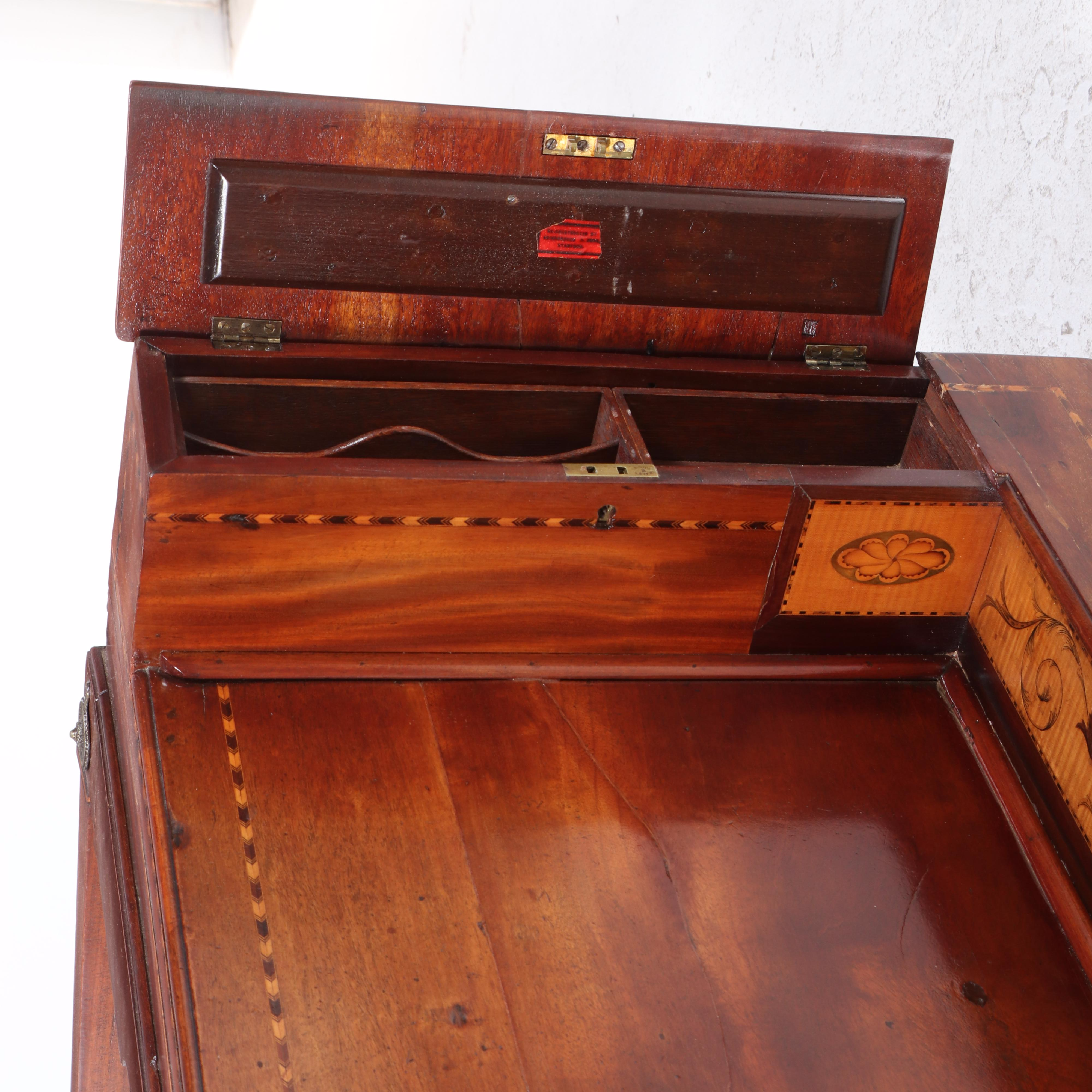 George III George Garka Mahogany, Satinwood, Inlaid and Penwork ...