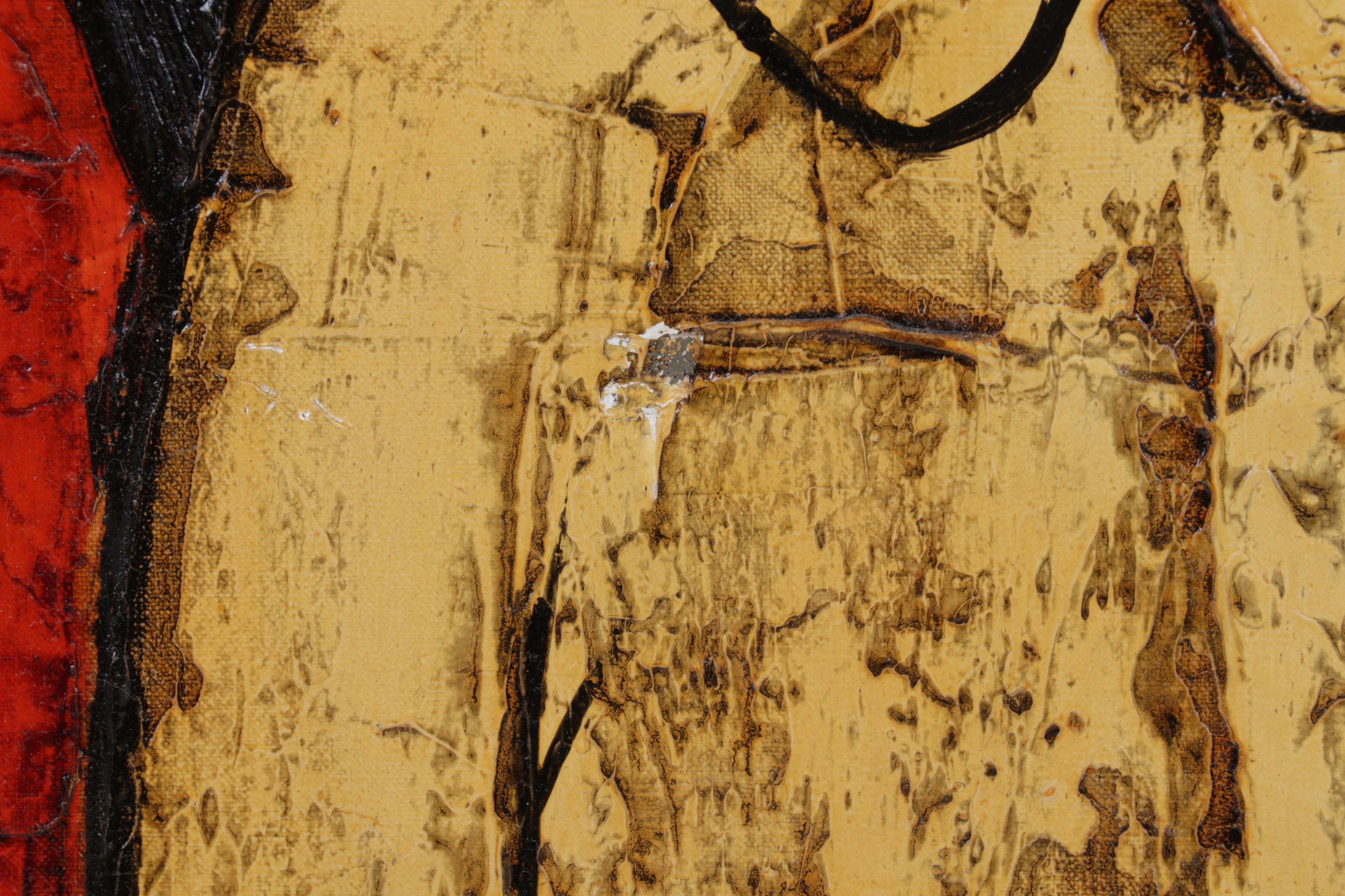 Pandro Augustino Folk Art Portrait Oil Painting of Young Girl, Late ...