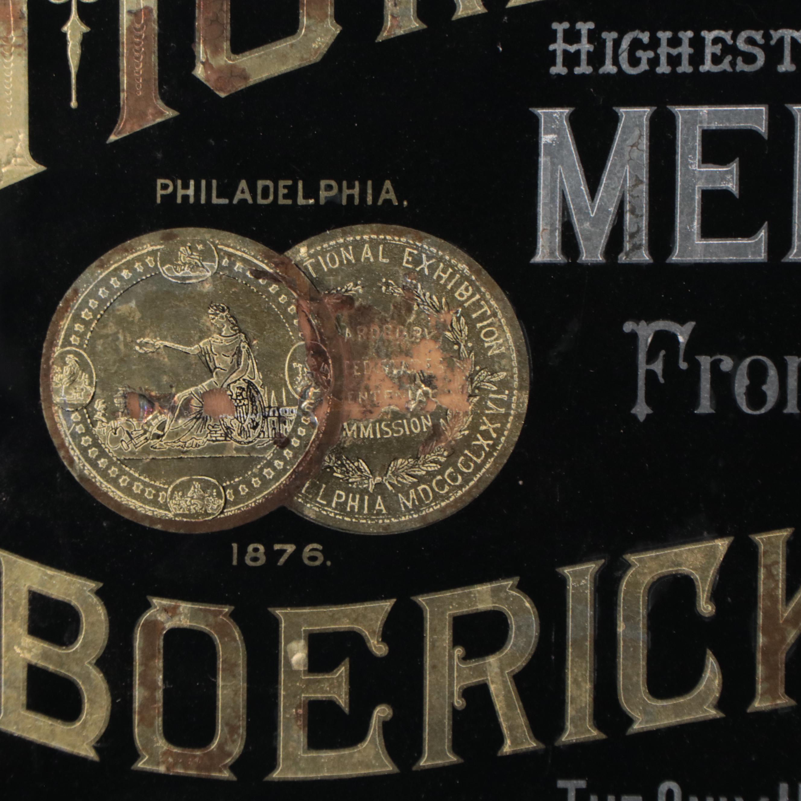 Verre Églomisé Sign Boericke & Tafel Homeopathic Medicines Advertising ...