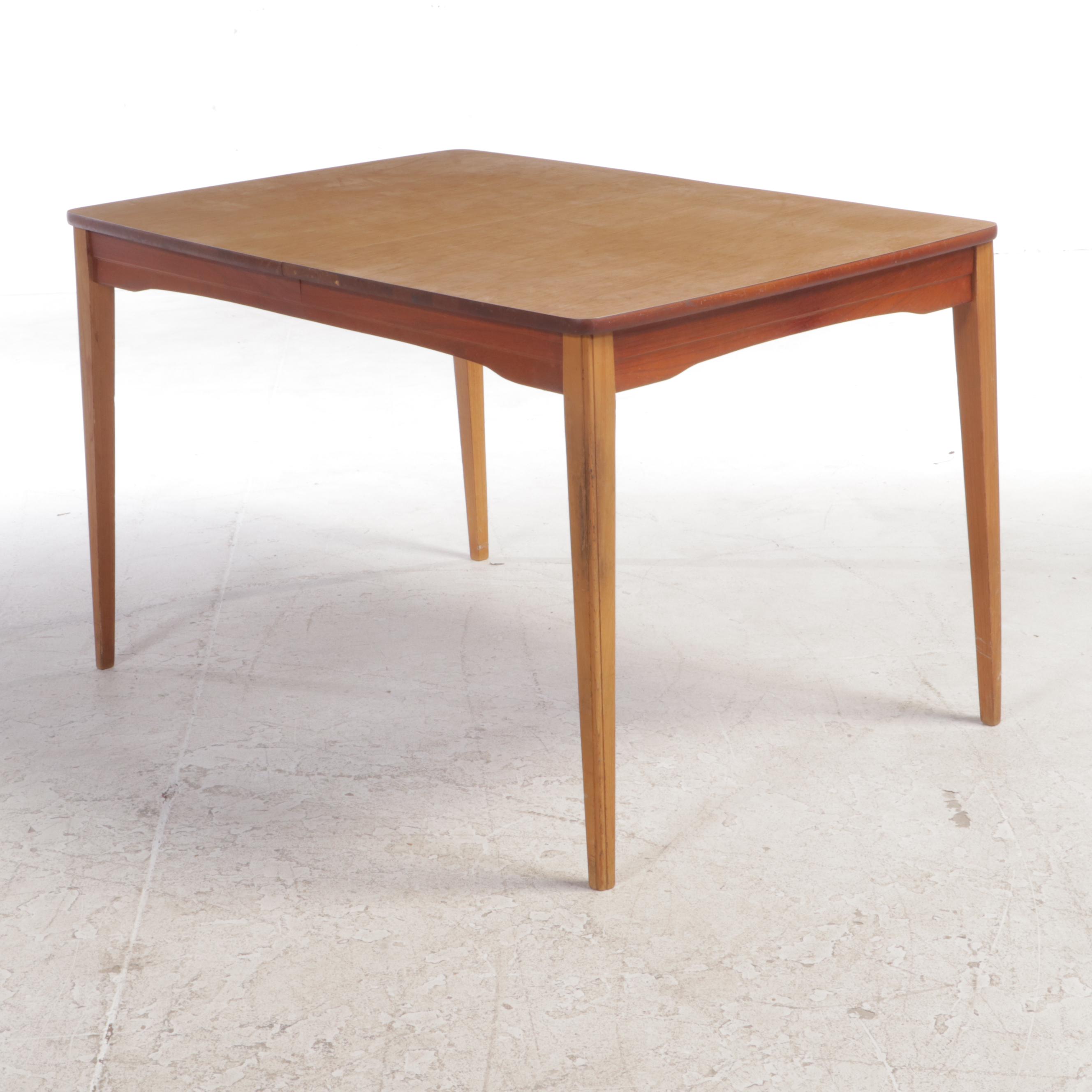 Blonde-Finish Birch and Laminate Top Dining Table, Mid-20th Century | EBTH