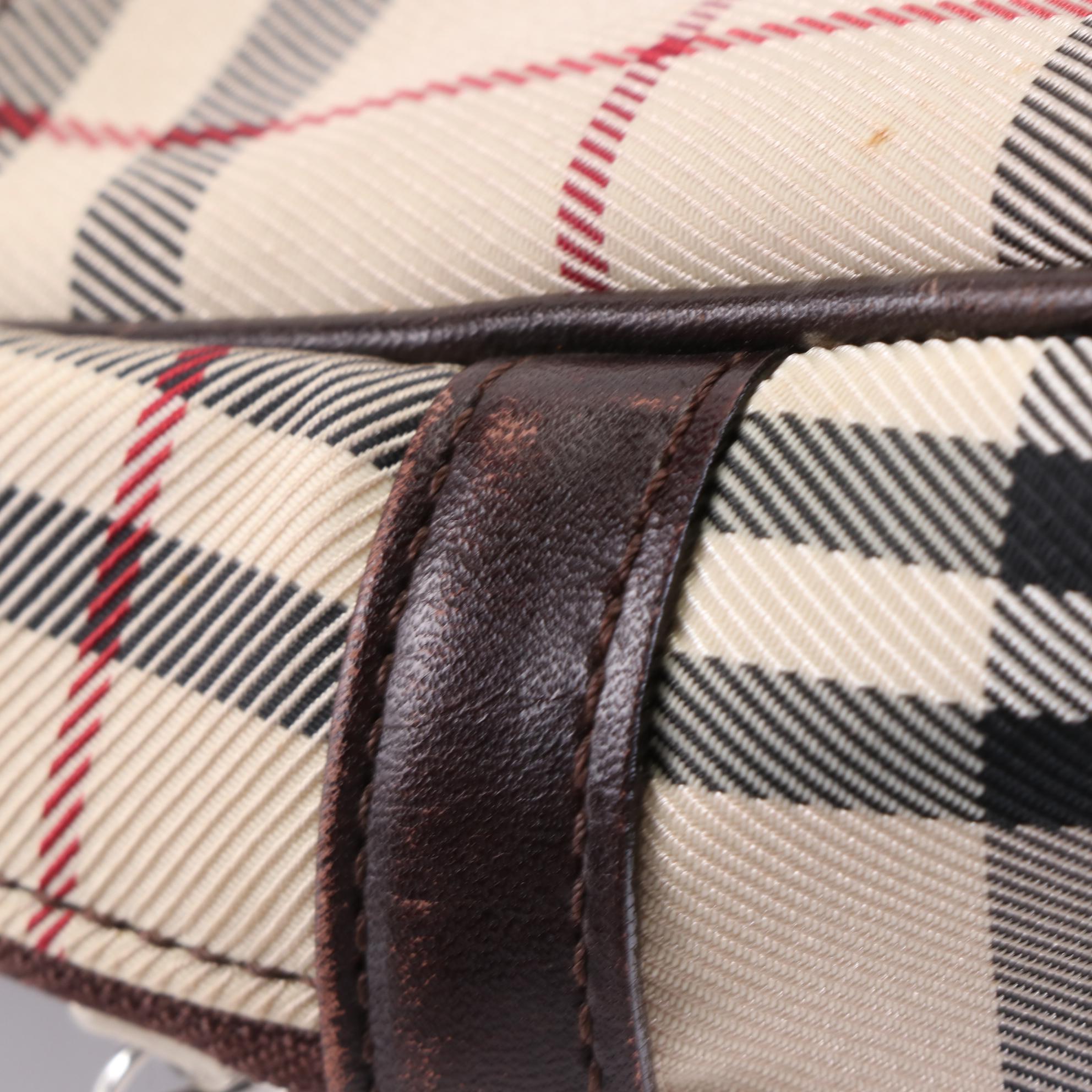 Burberry Check Canvas and Leather Shoulder Bag | EBTH