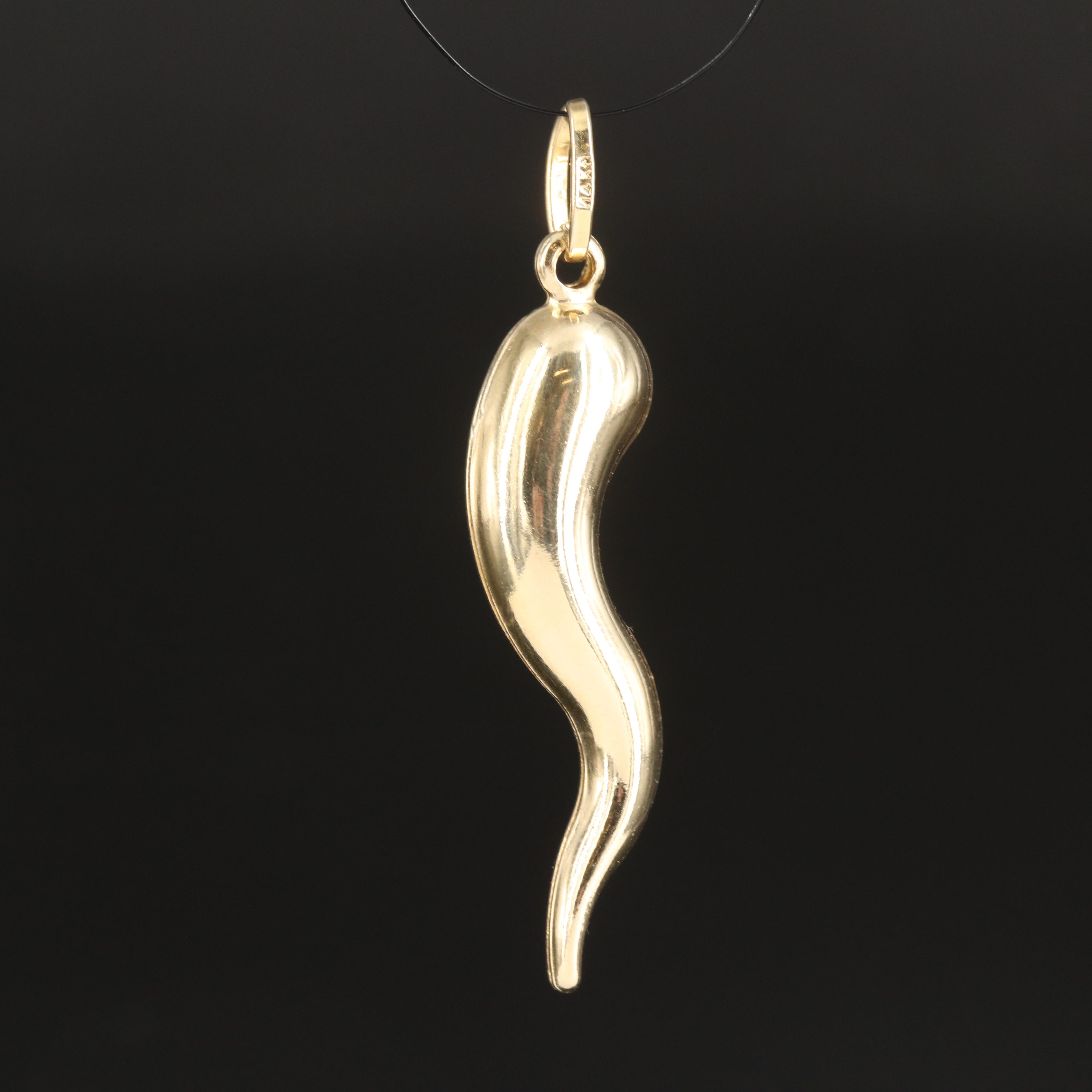 Italian 14K Cornicello Pendant | EBTH