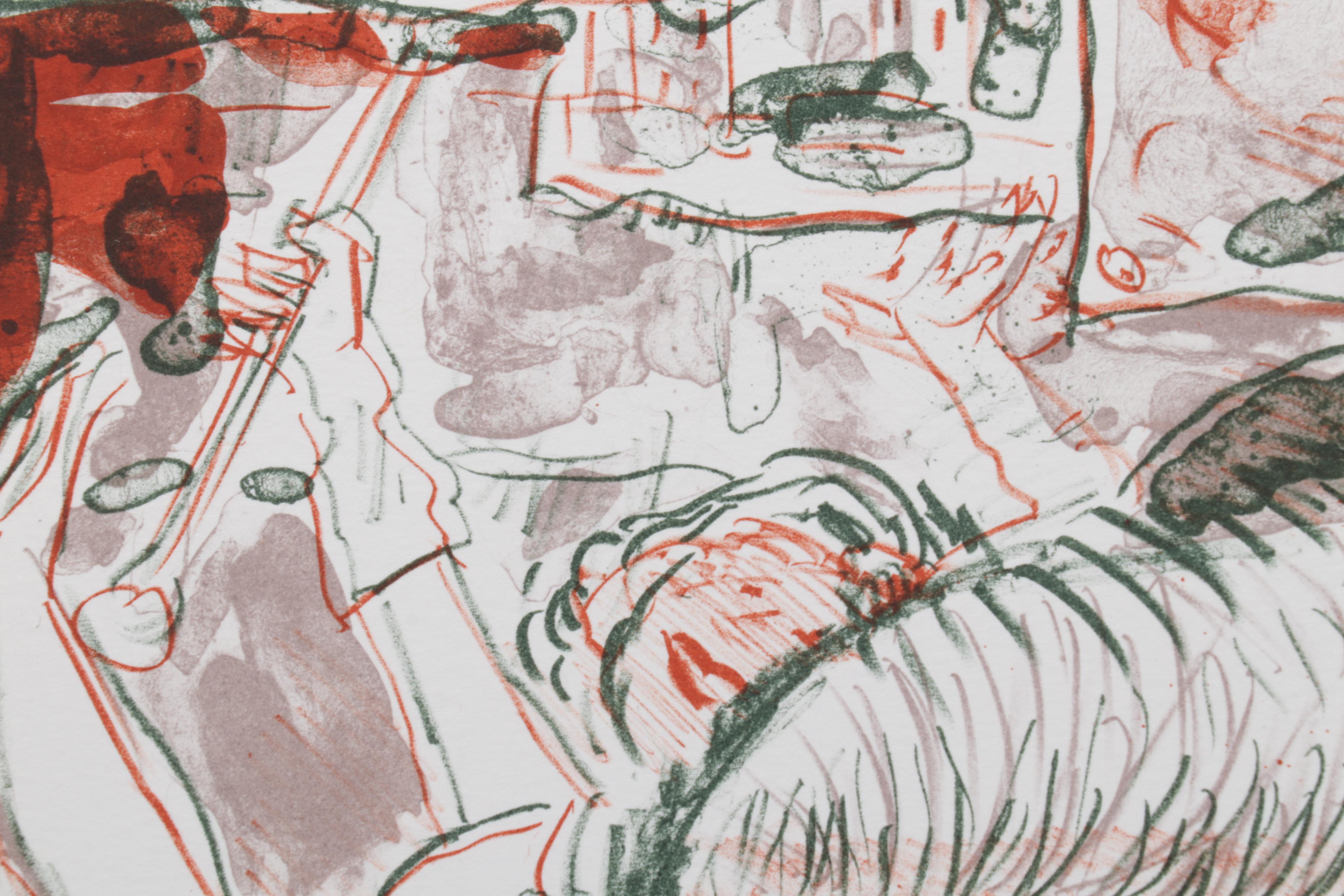 Sidney Chafetz Color Lithograph "Self Portrait," 1987 | EBTH