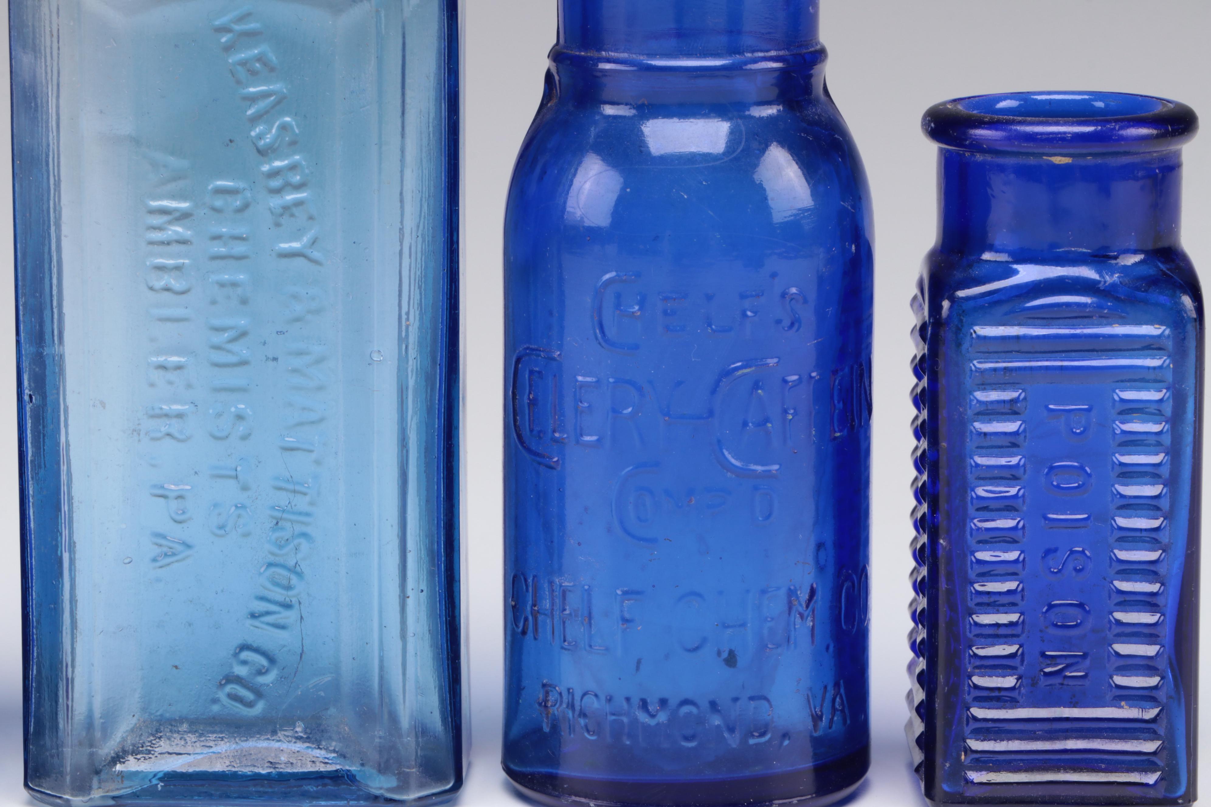 Keasbey & Mattison, Chelf Chemical and Other Cobalt Glass Bottles | EBTH