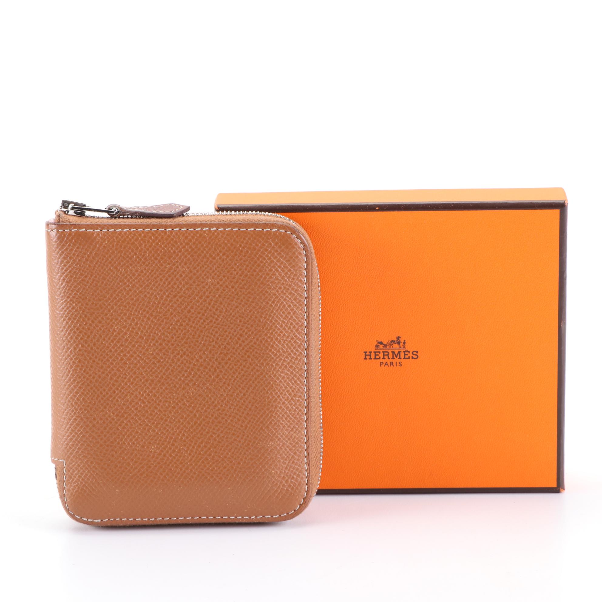 Hermès Silk'In Compact Wallet in Epsom and Barenia Leather with Box | EBTH