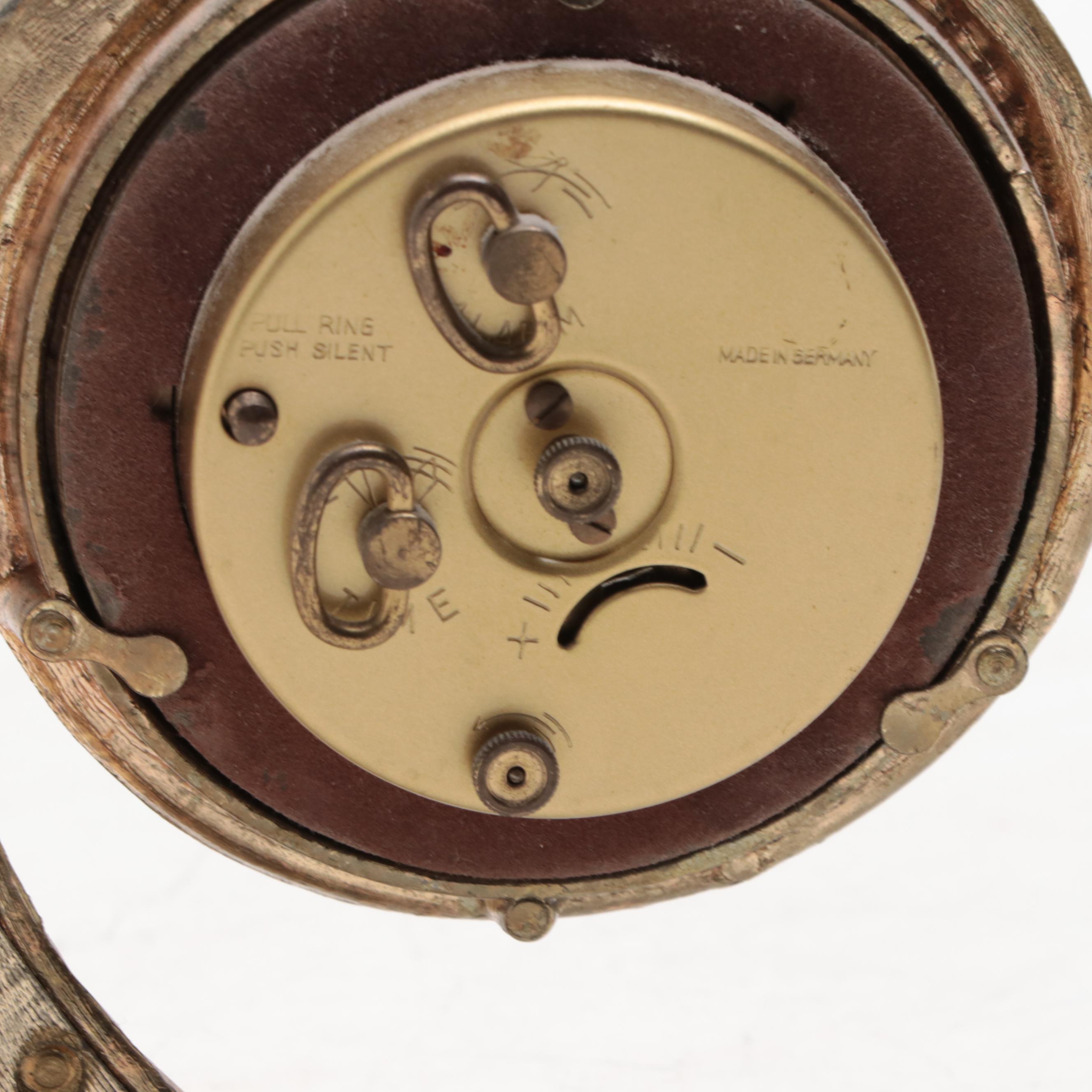 Bentley Horn Desk Clock with Banjo Thermometer, Mid to Late 20th ...