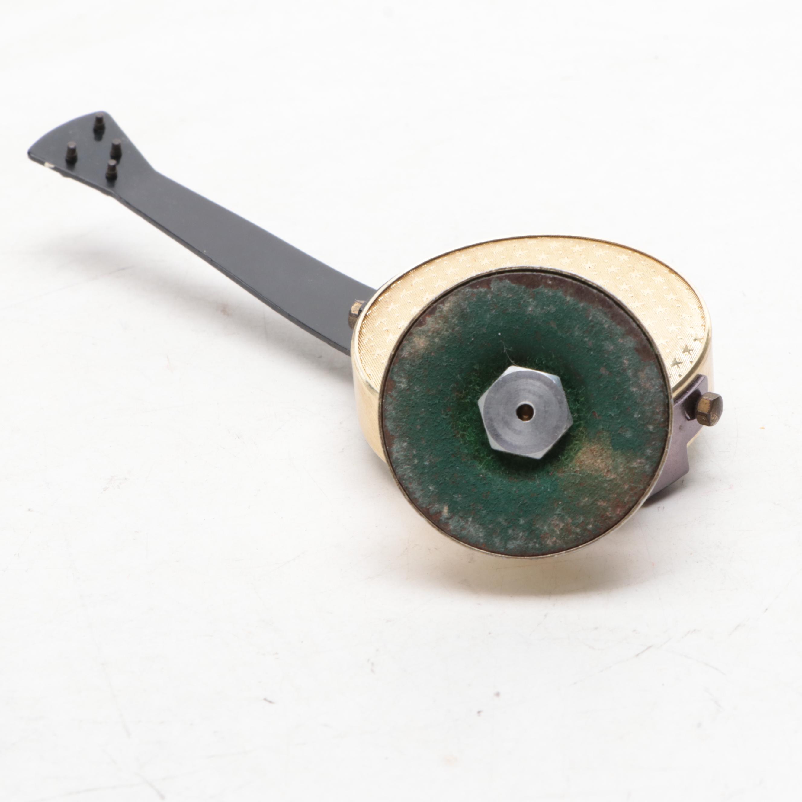 Bentley Horn Desk Clock with Banjo Thermometer, Mid to Late 20th ...