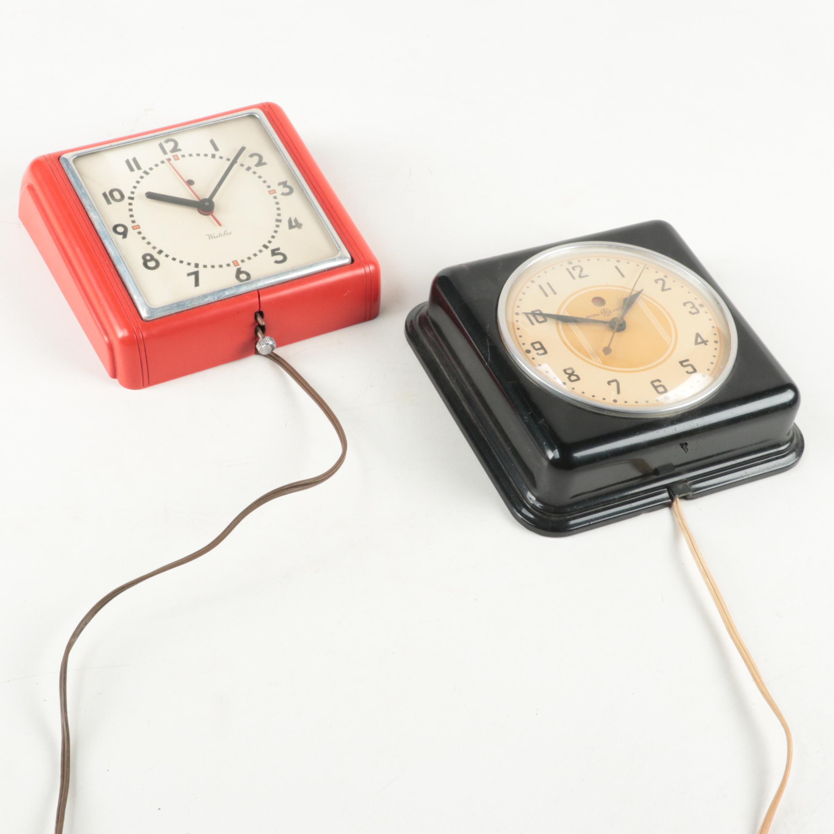 Westclox and General Electric Wall-Mounted Clocks, Mid-Late 20th ...