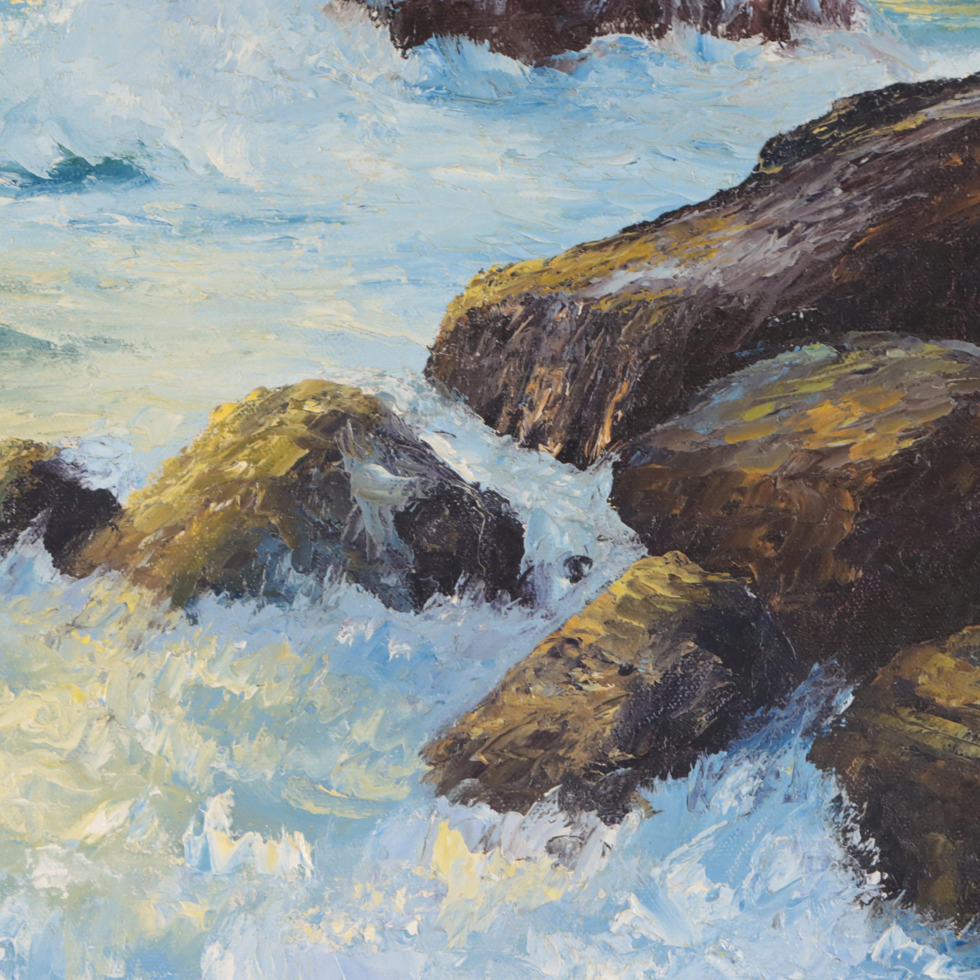 R. D. Smith Oil Painting of Rocky Seascape | EBTH