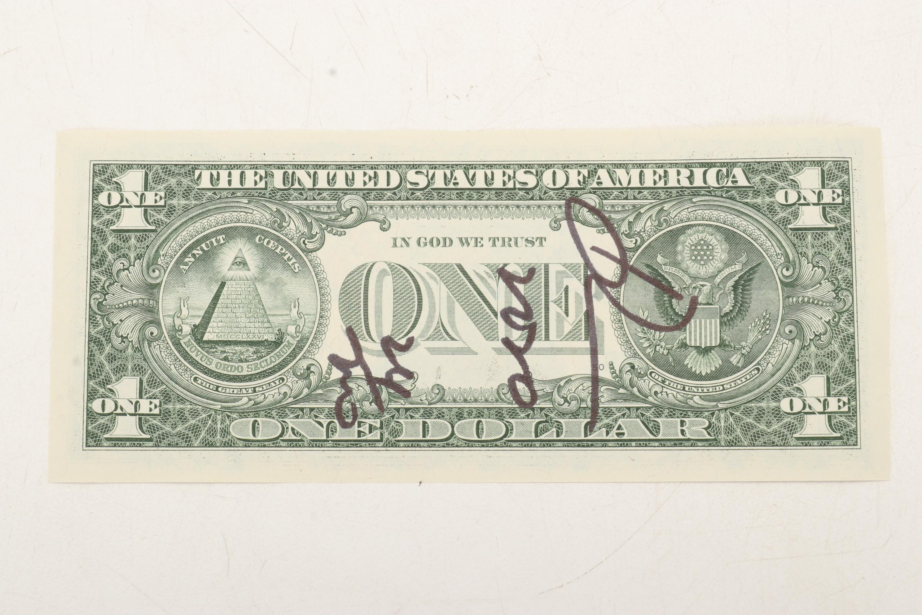 Death NYC Pop Art Defaced One Dollar Bill | EBTH