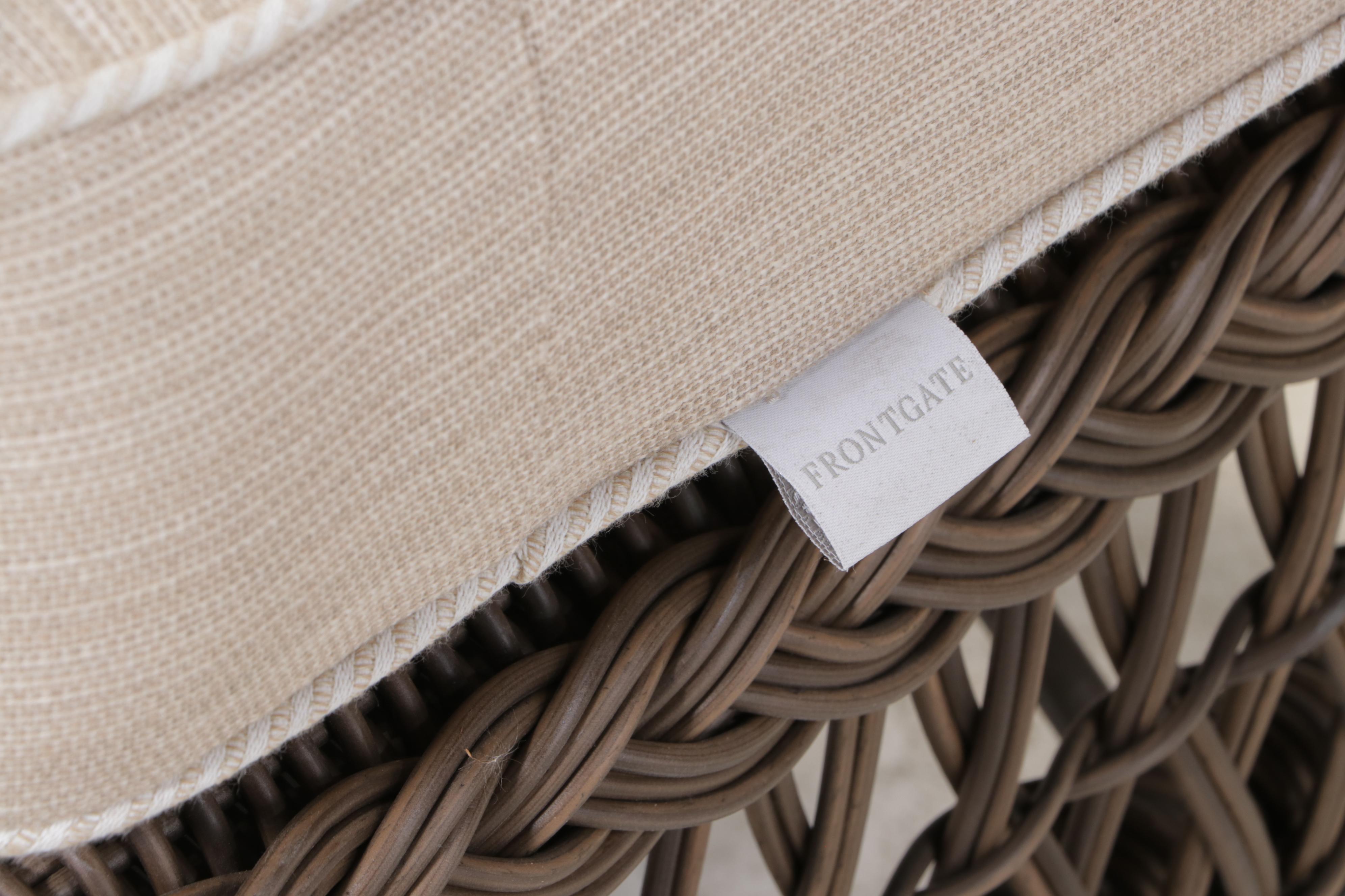 Frontgate "Hampton" Resin Wicker Patio Armchair and Ottoman in ...