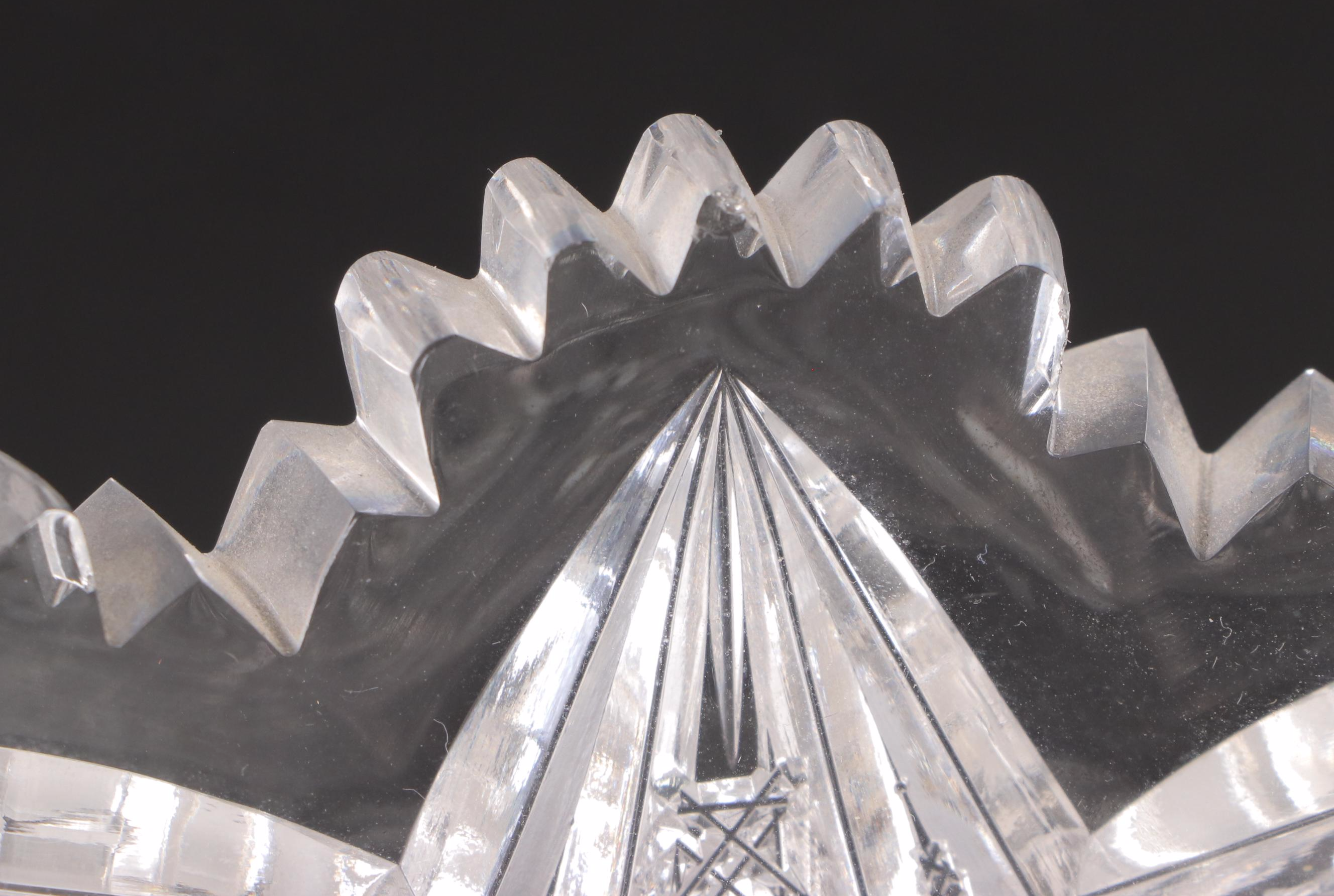 American Brilliant Hobstar and Harvard Pattern Cut Glass Bowl | EBTH