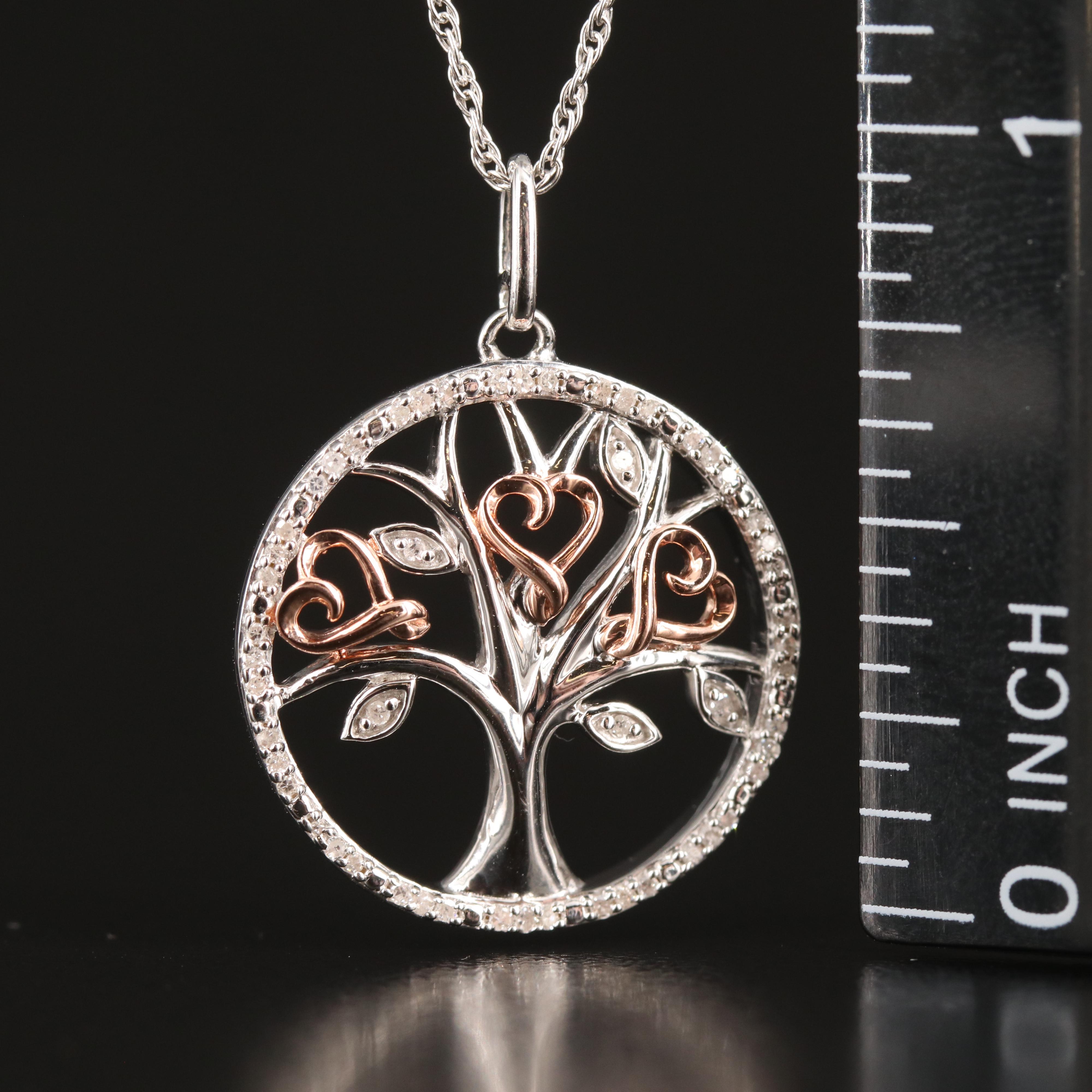 Sterling Diamond Tree of Life Necklace | EBTH