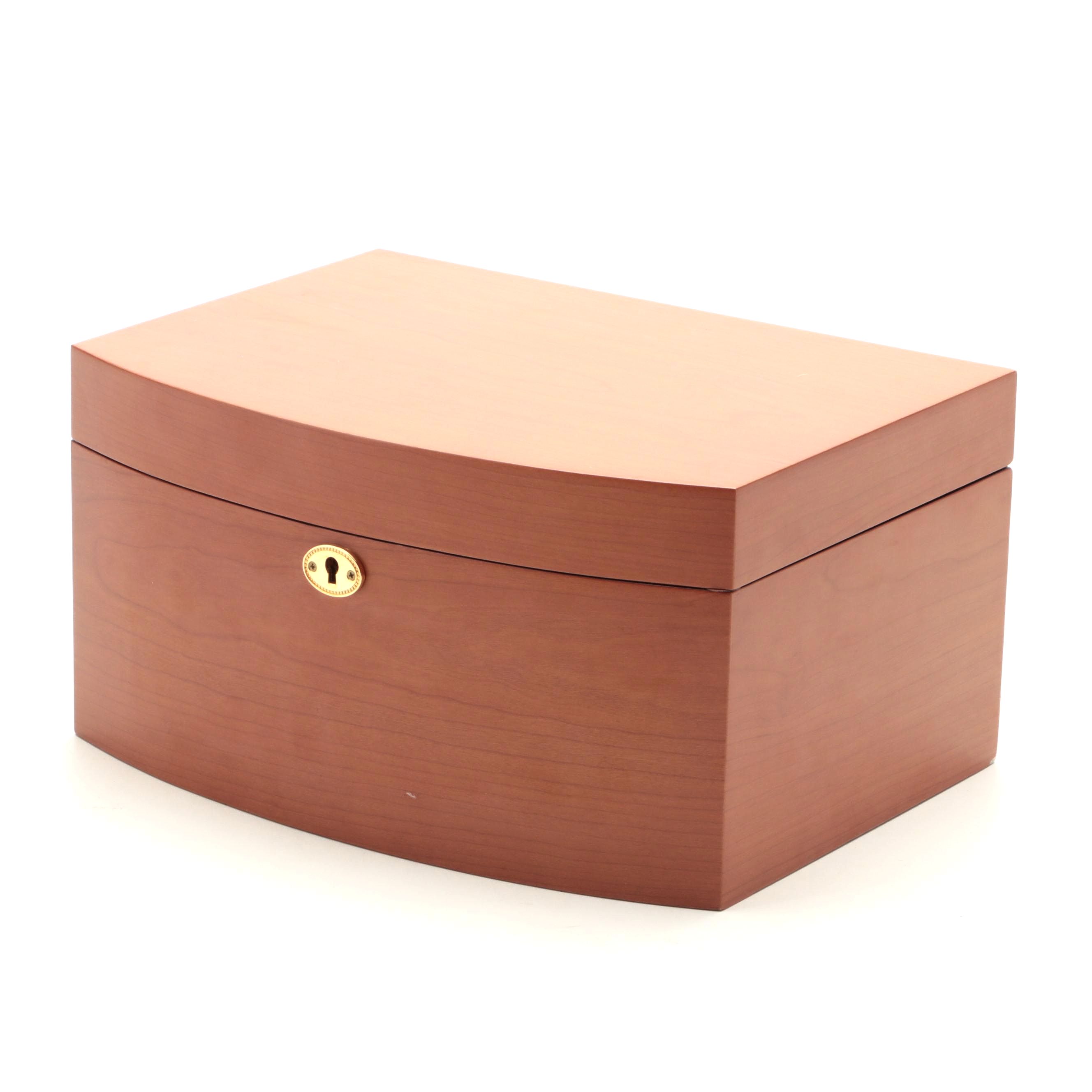 Jere Cherry Wood Finish Luxury Jewelry Box | EBTH