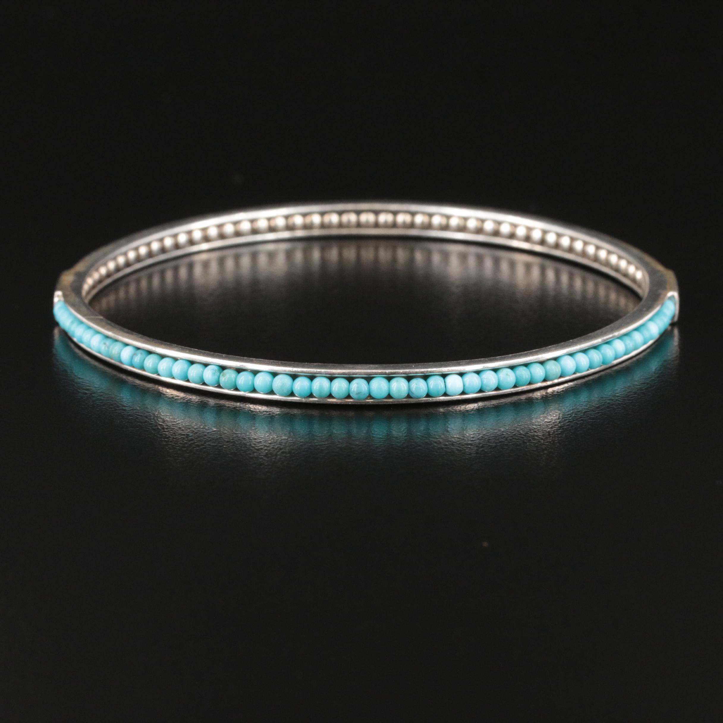 Lagos Sterling Turquoise Bangle | EBTH