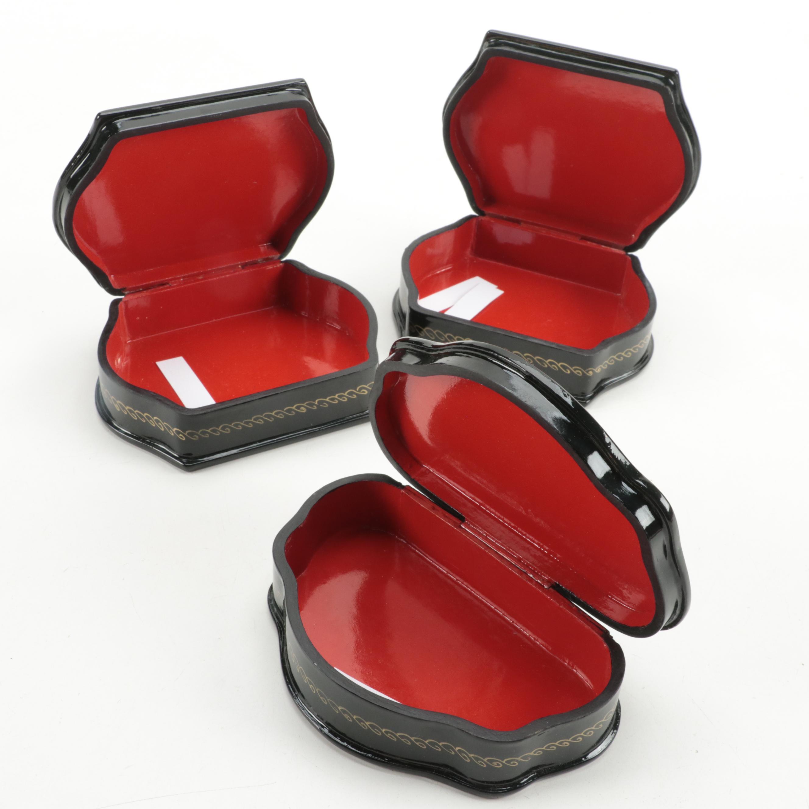 Russian Fedoskino Hand-Painted Folk Tale Lacquerware Boxes | EBTH