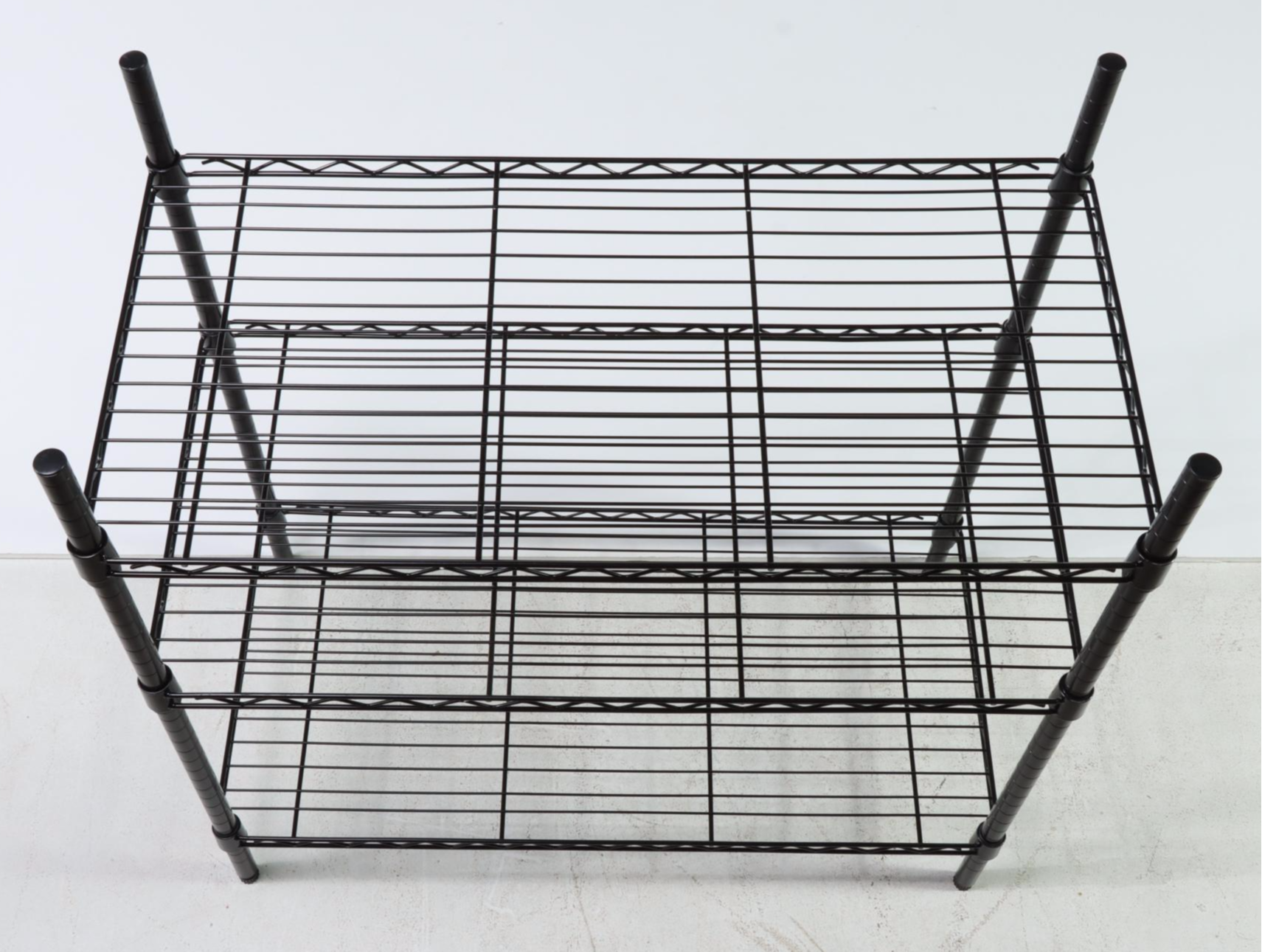 Two Three-Tiered Wire Storage Shelves With Easy Reach Step Stool | EBTH
