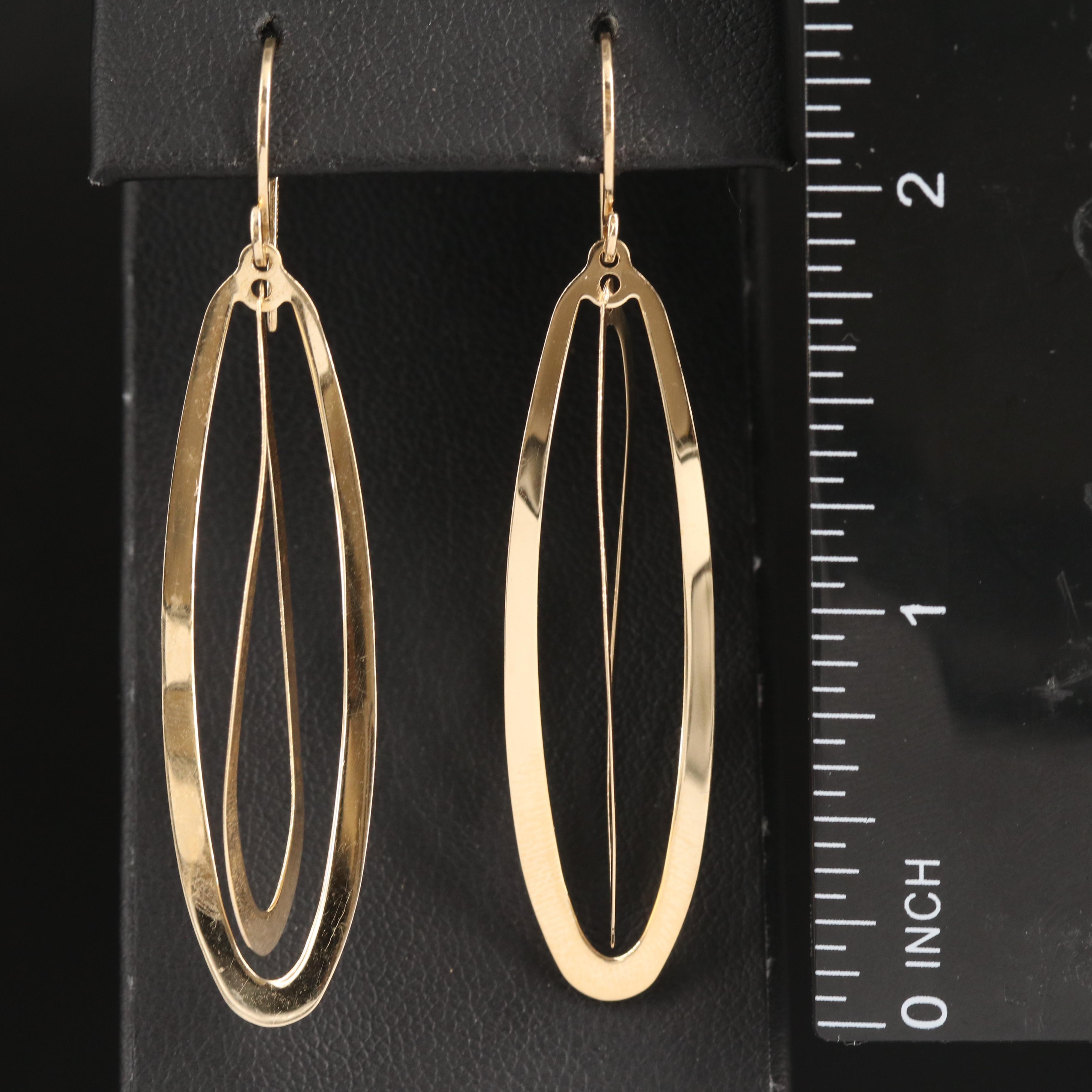 14K Oval Dangle Earrings | EBTH