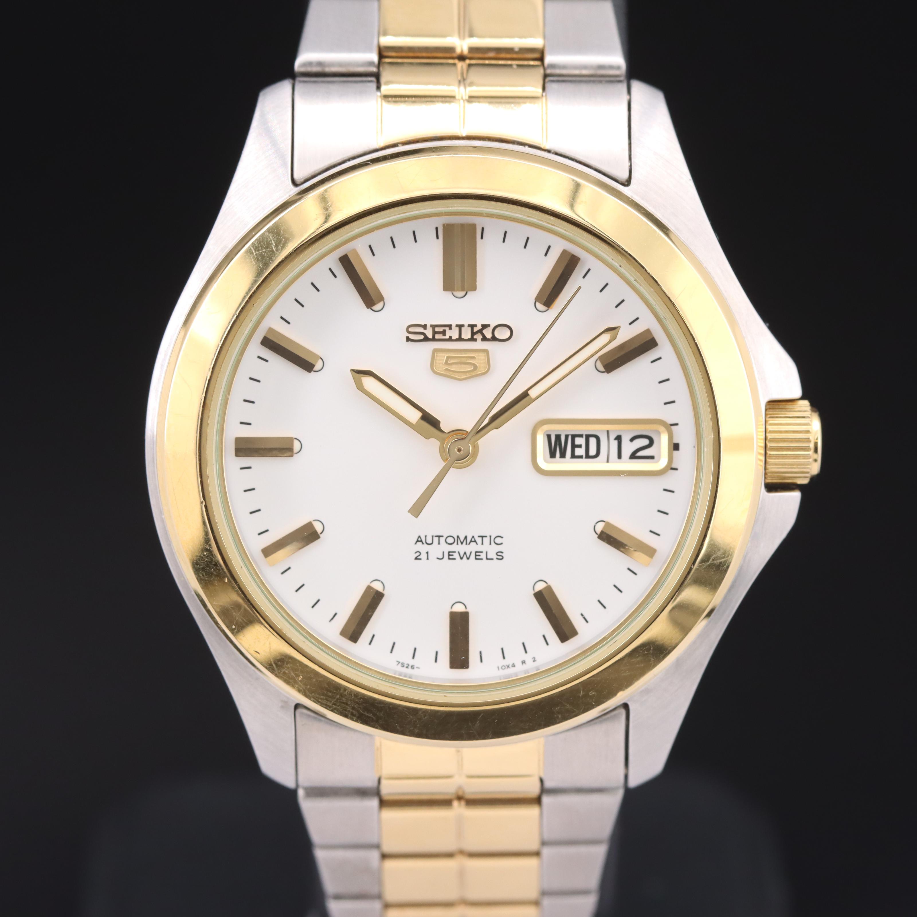 Seiko 5 Two-Tone Day-Date Automatic Wristwatch | EBTH