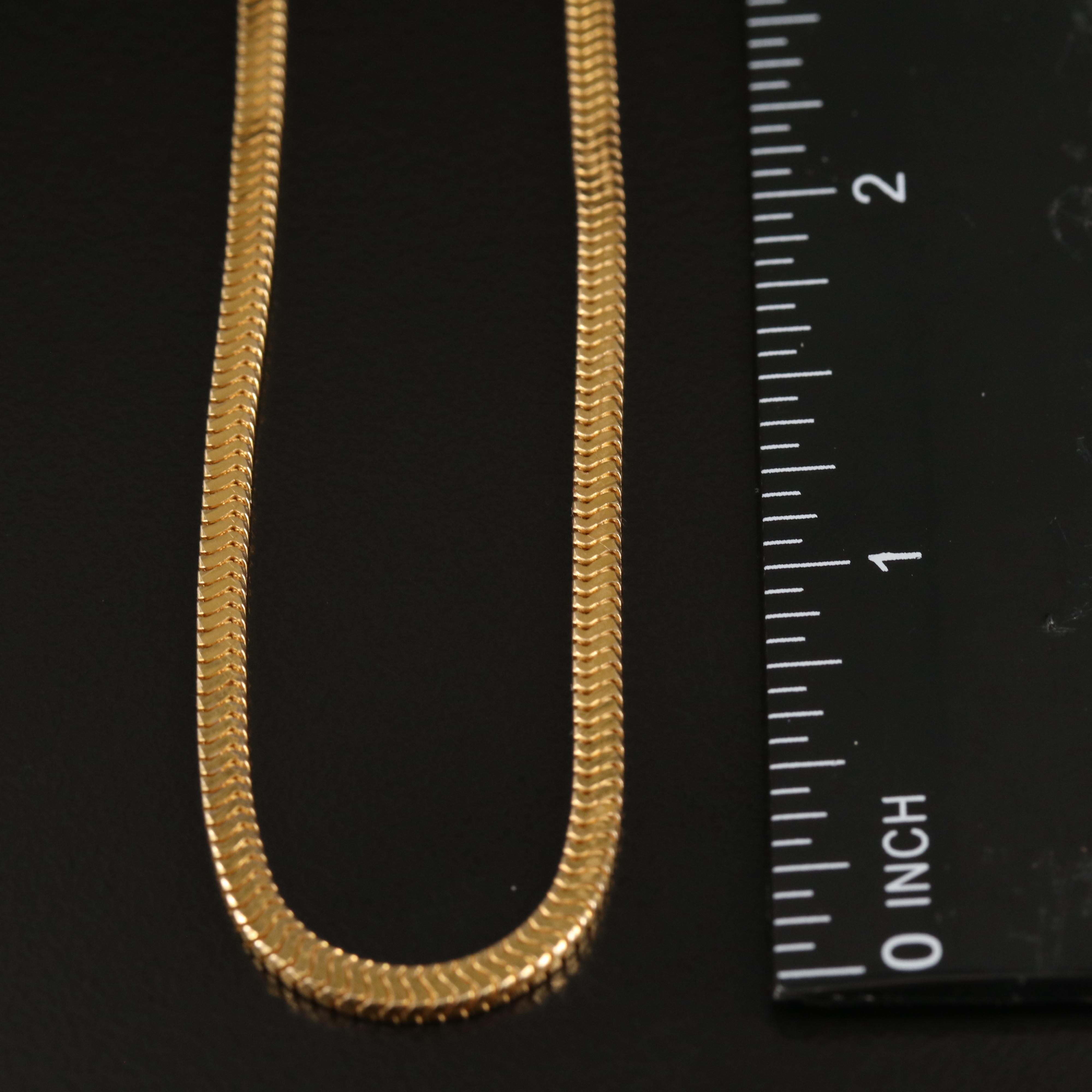 14K Rectangular Snake Chain Necklace | EBTH