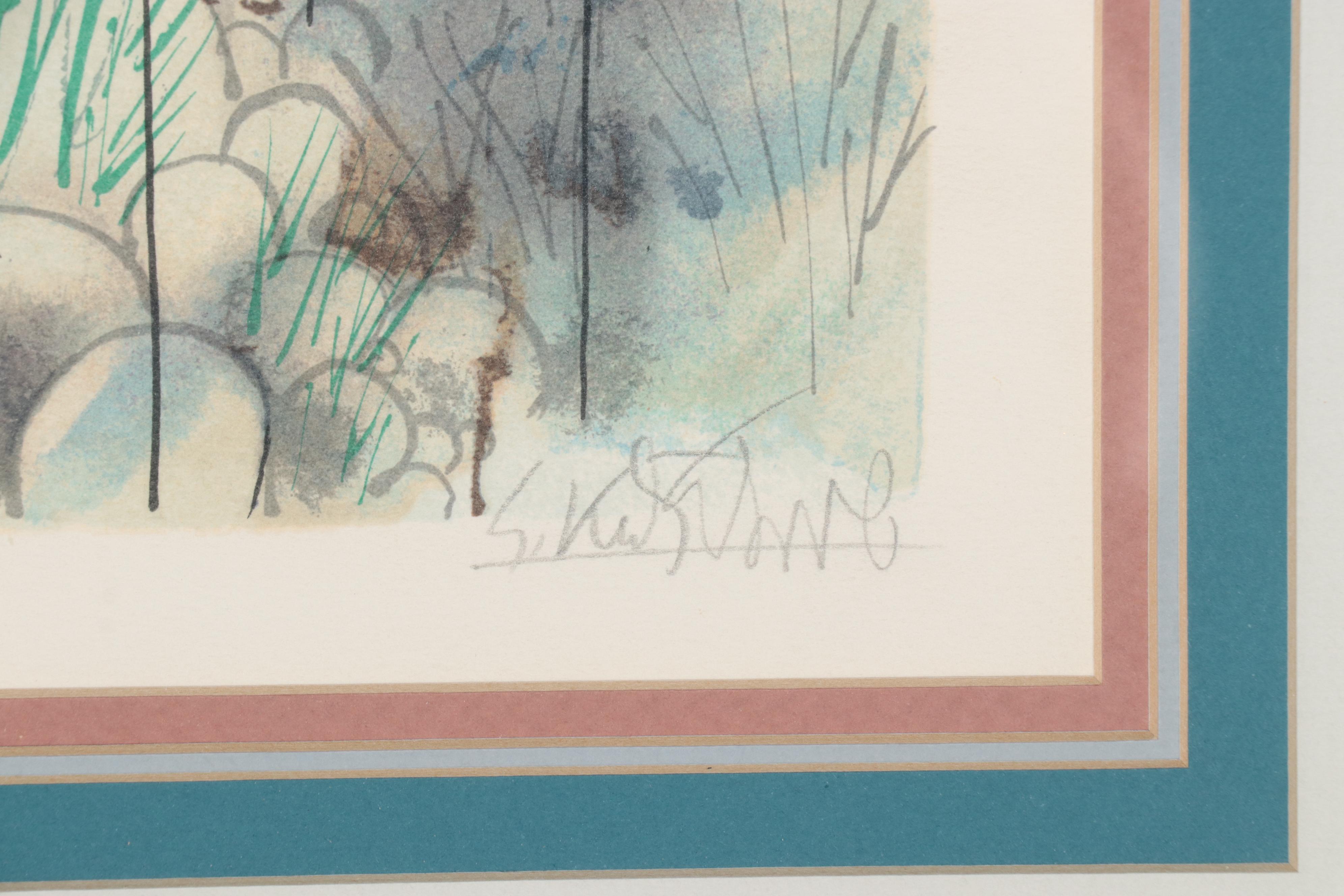 Shmuel Katz Lithograph of Israeli Harbor Scene | EBTH