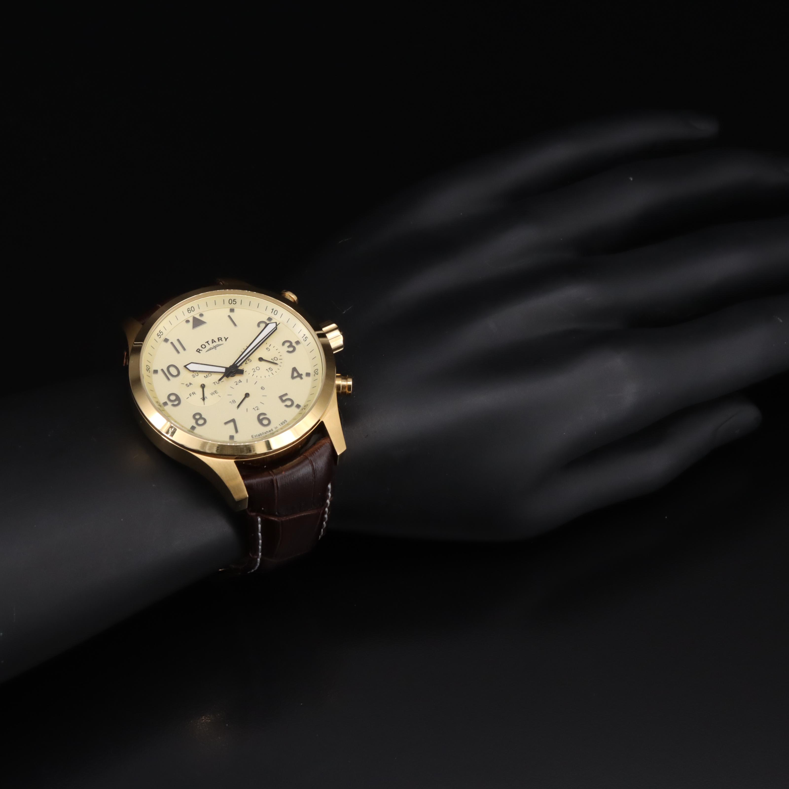 Rotary Day-Date Stainless Steel GMT Wristwatch | EBTH
