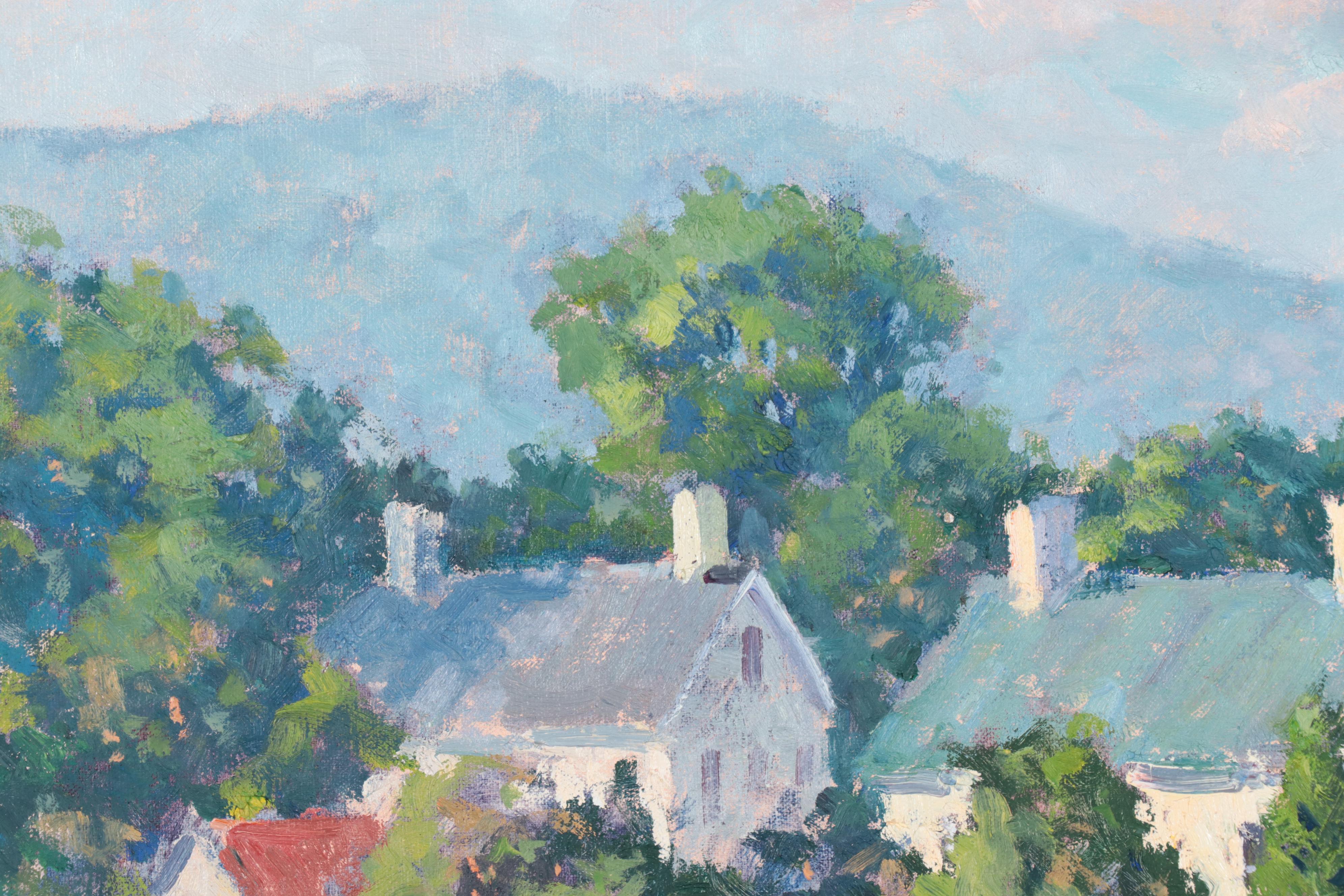 Bill Schmidt Oil Painting Town Landscape "Village Evening" | EBTH