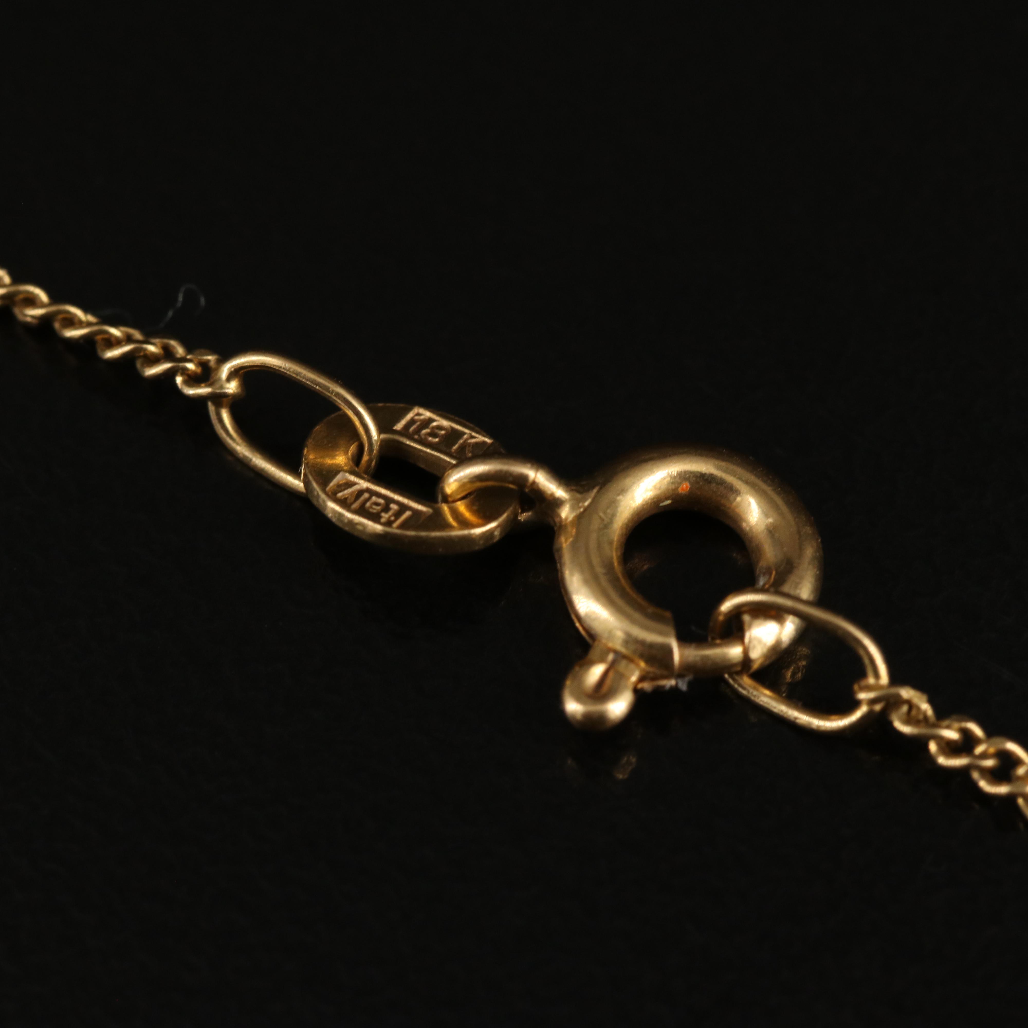 Italy 18K Fancy Station Chain Necklace | EBTH