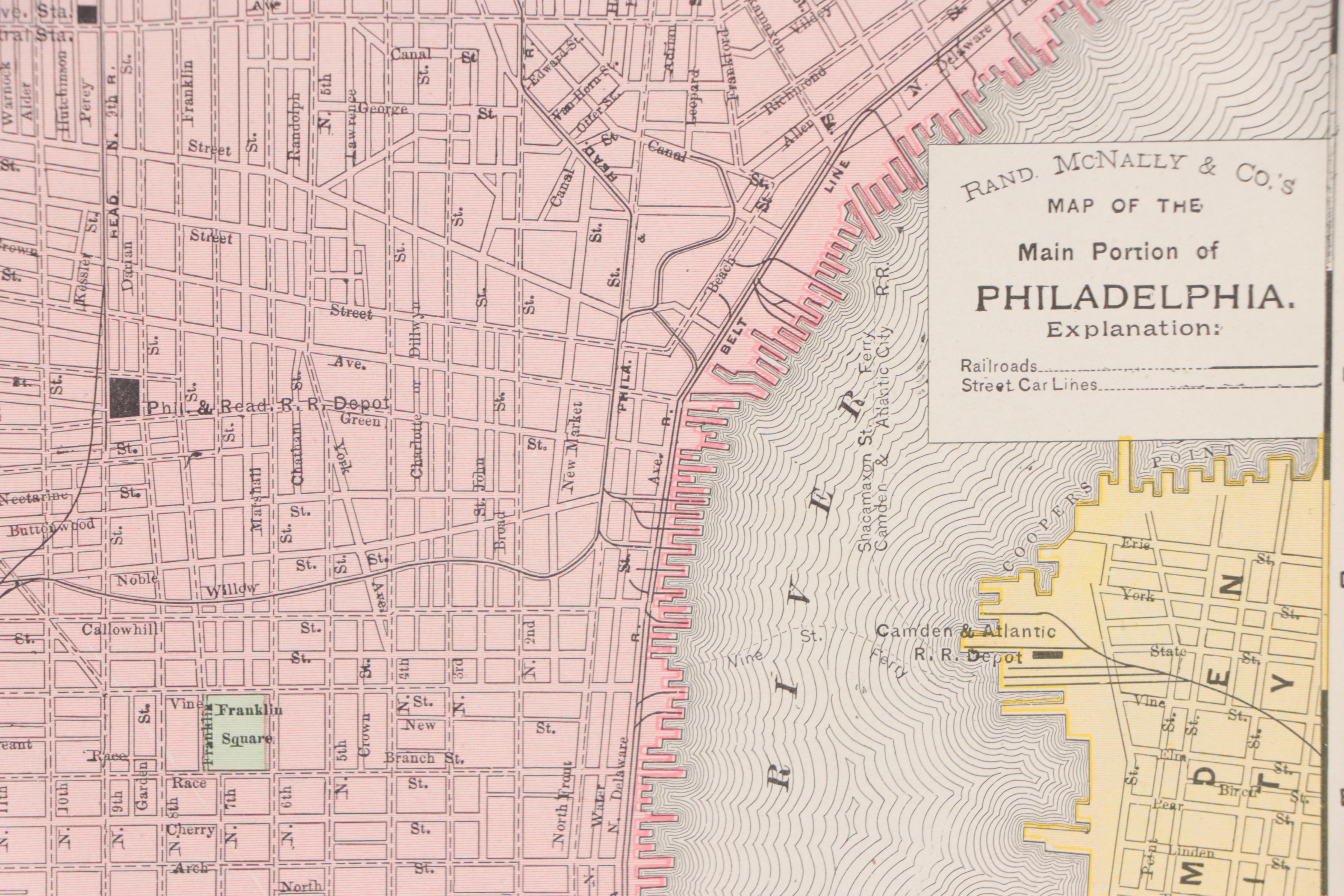 Rand, McNally & Co. "Map of the Main Portion of Philadelphia," Circa ...