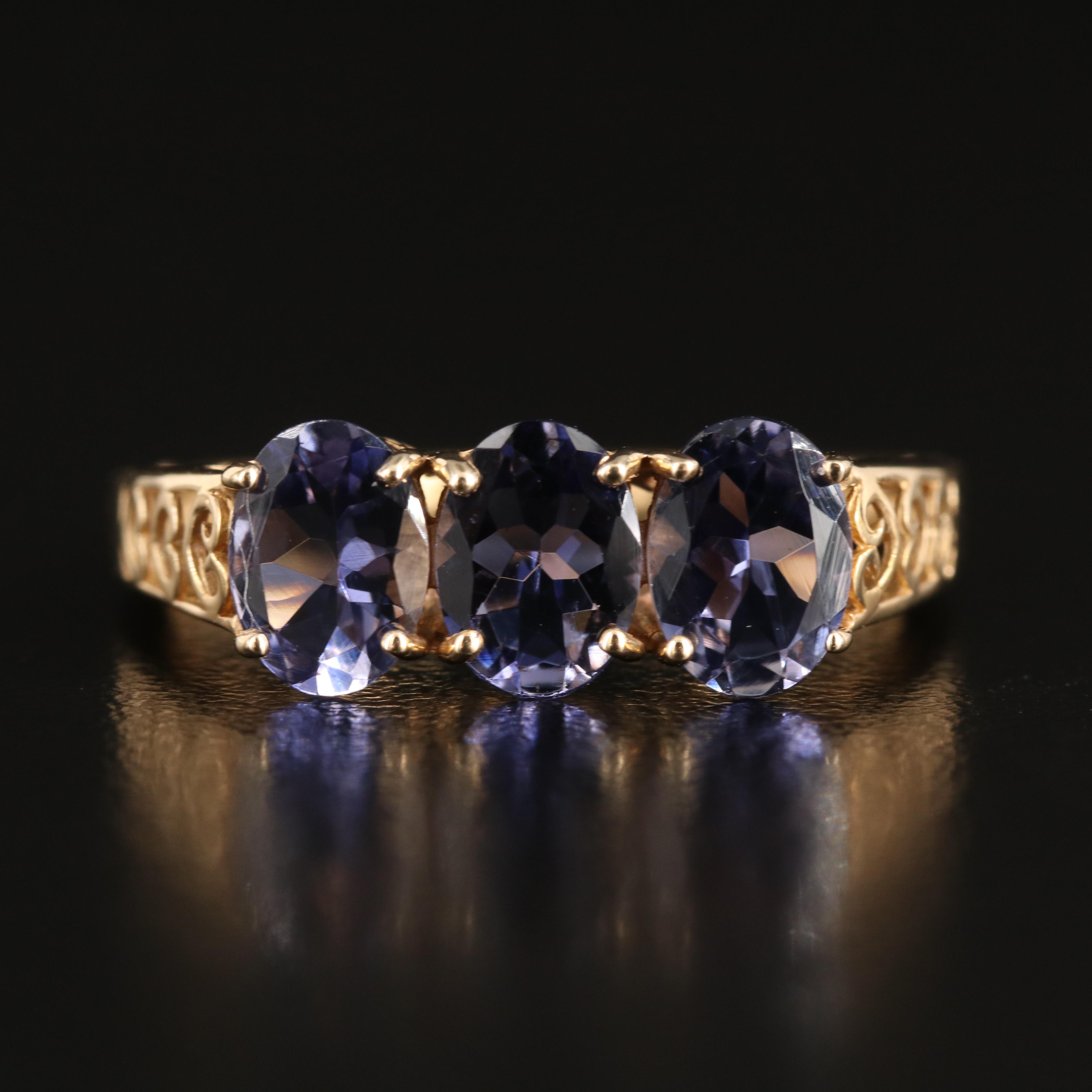 10K Tanzanite Three Stone Ring | EBTH