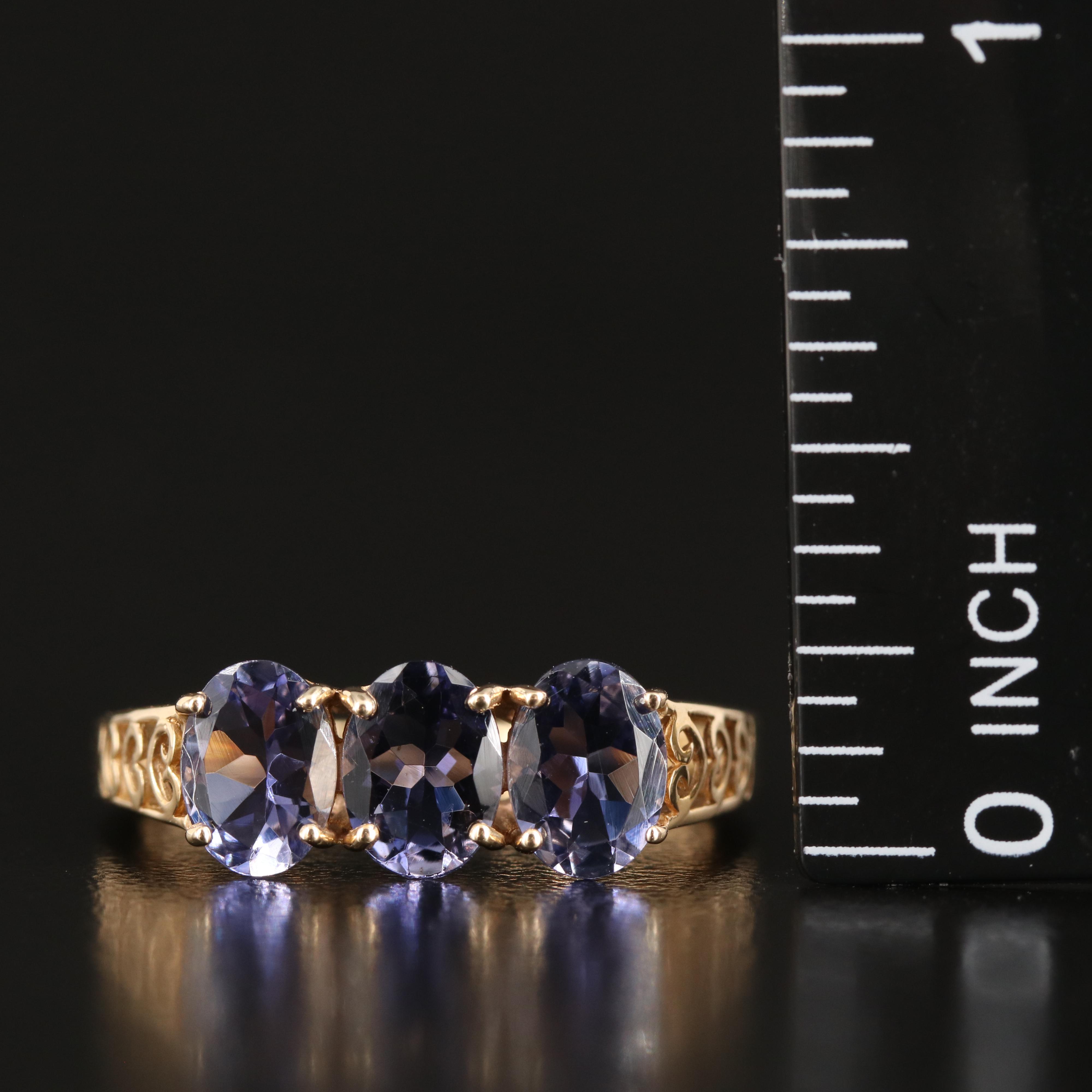 10K Tanzanite Three Stone Ring | EBTH