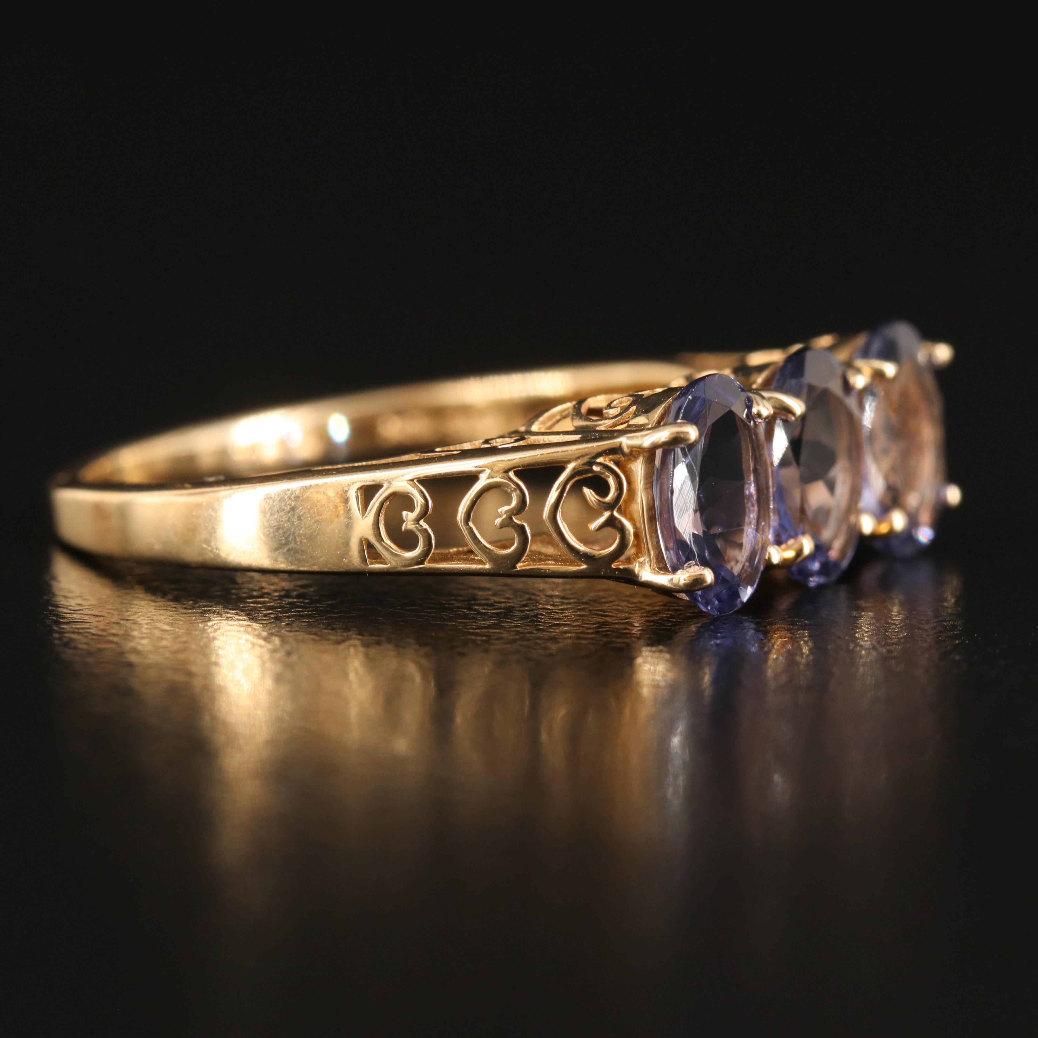 10K Tanzanite Three Stone Ring | EBTH