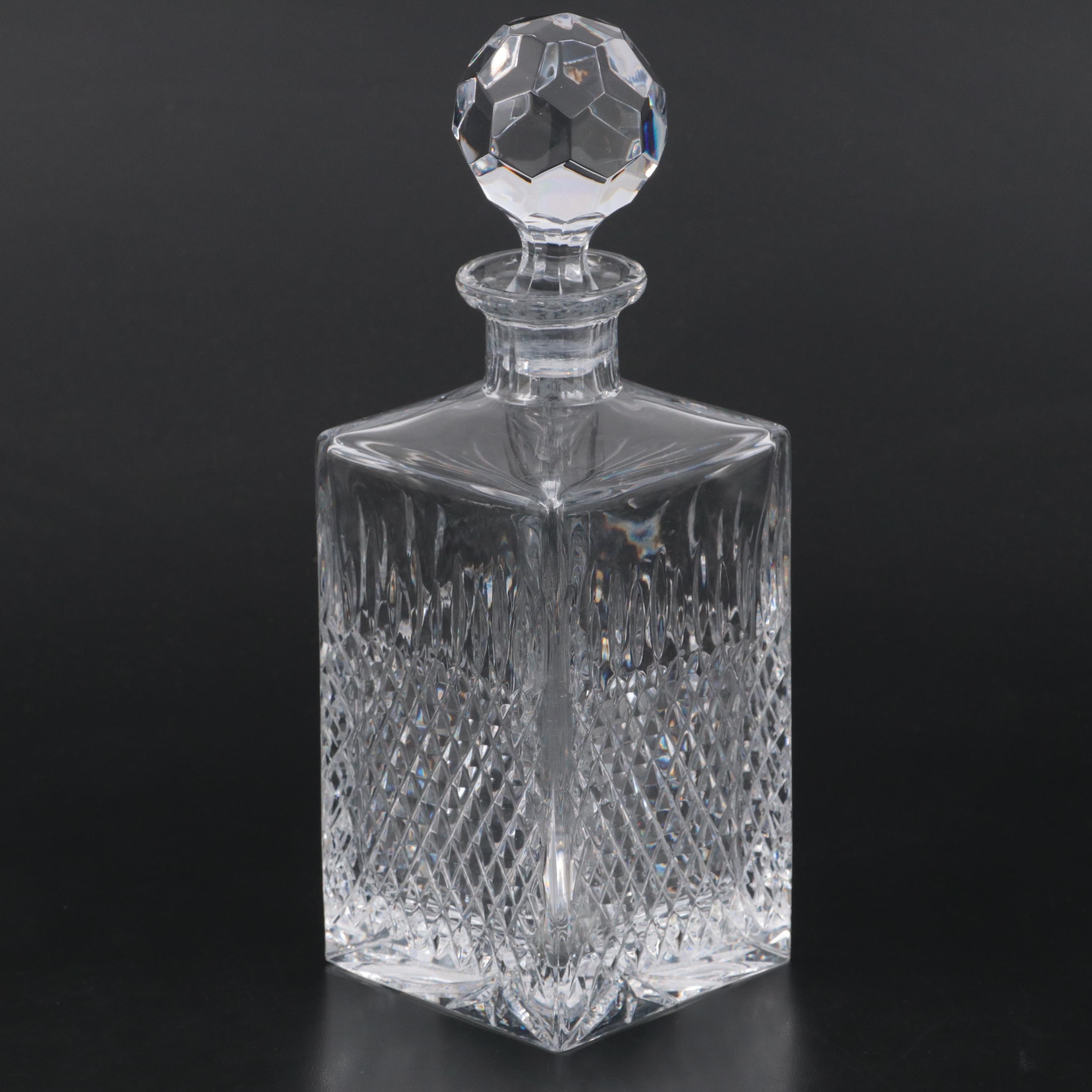 Rogaska "Diamond" Crystal Decanter with Other Cut Glass Ashtray | EBTH