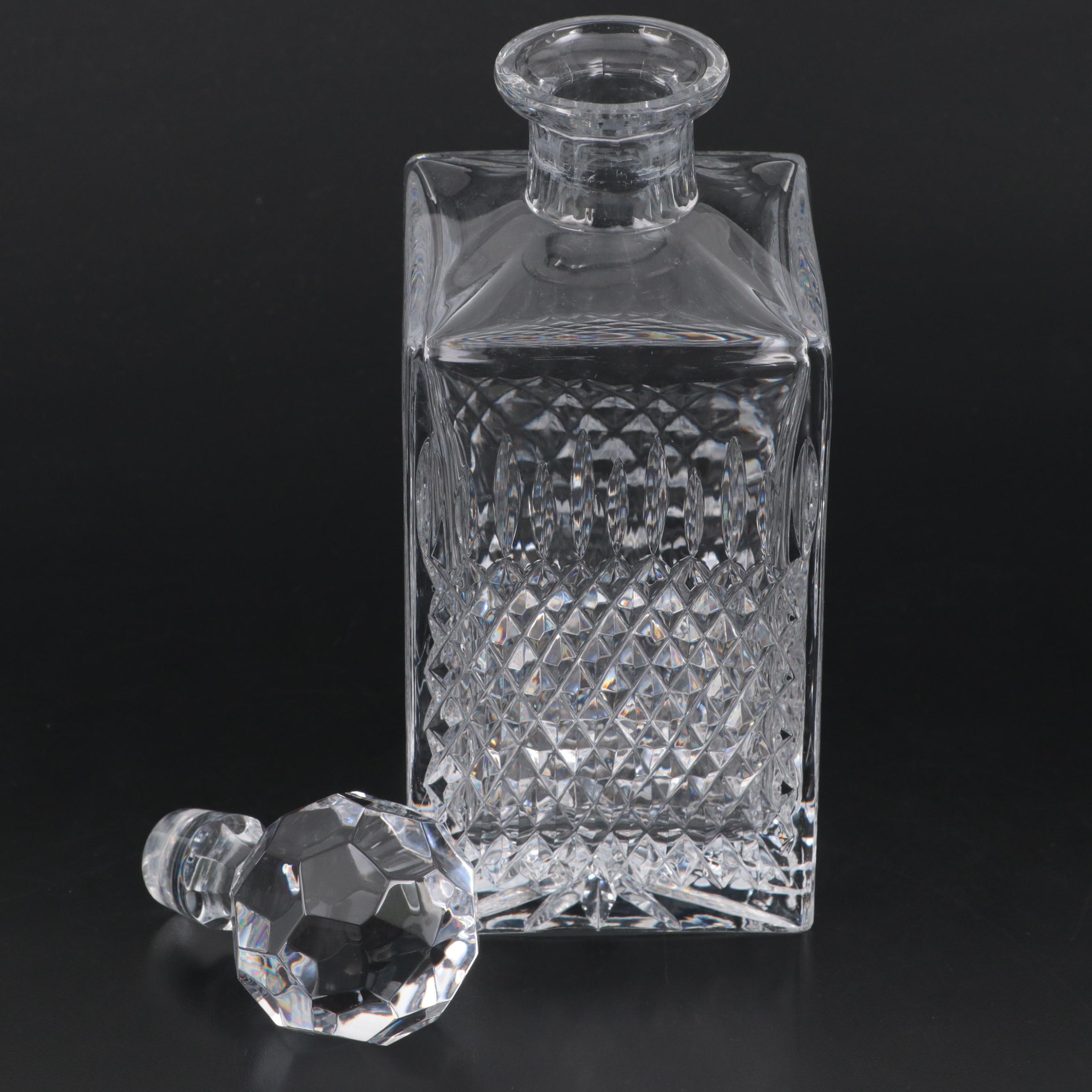 Rogaska "Diamond" Crystal Decanter with Other Cut Glass Ashtray | EBTH