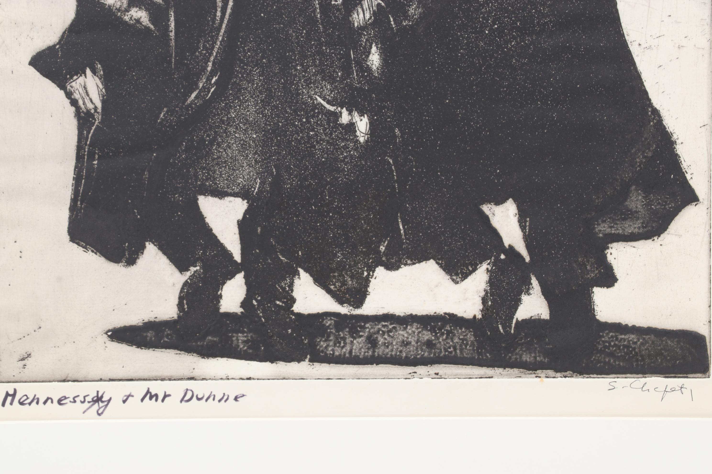 Sidney Chafetz Etching "Hennessy & Mr. Dunne," Circa 1970 | EBTH