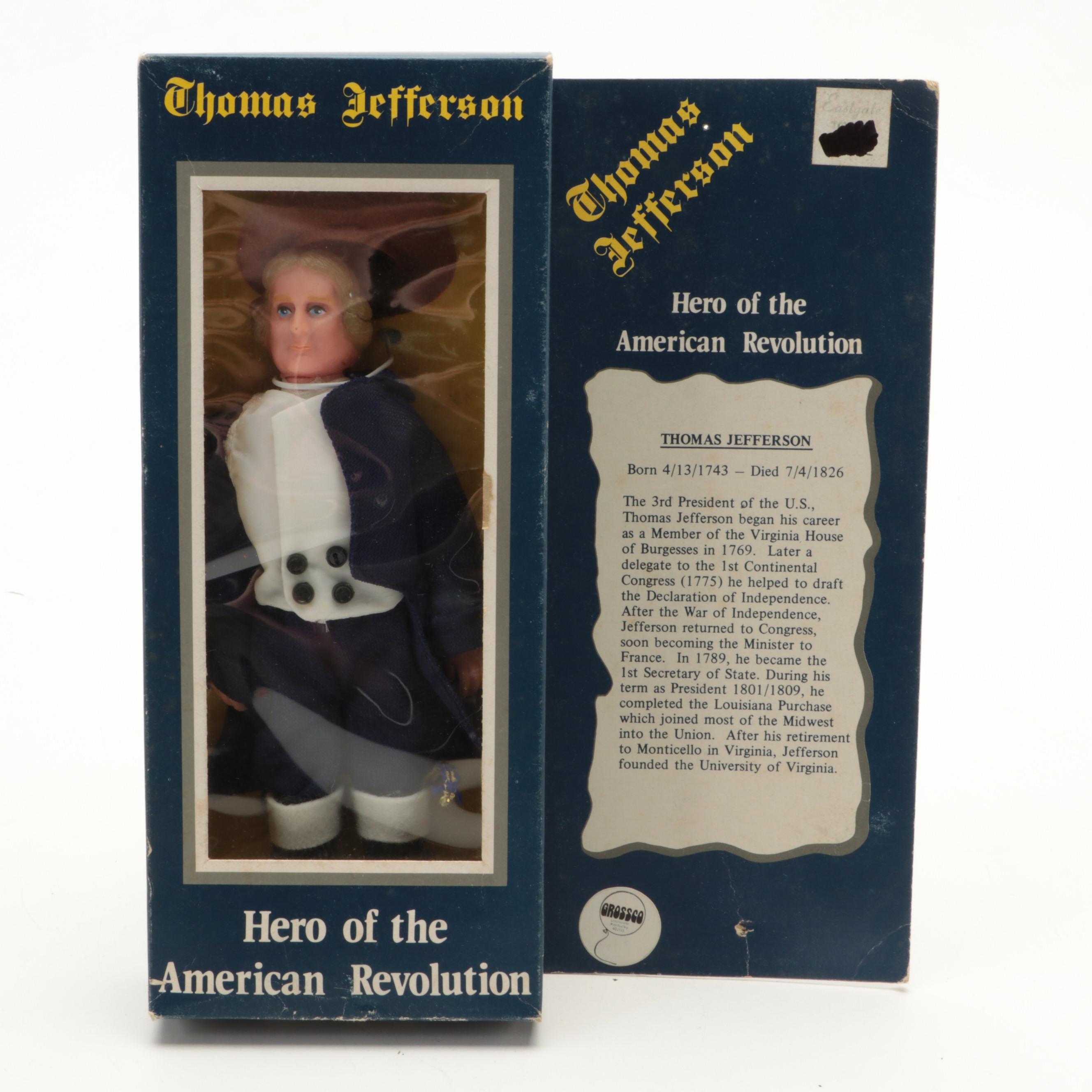 Mego Ben Franklin, Thomas Jefferson Figures with American Revolution ...