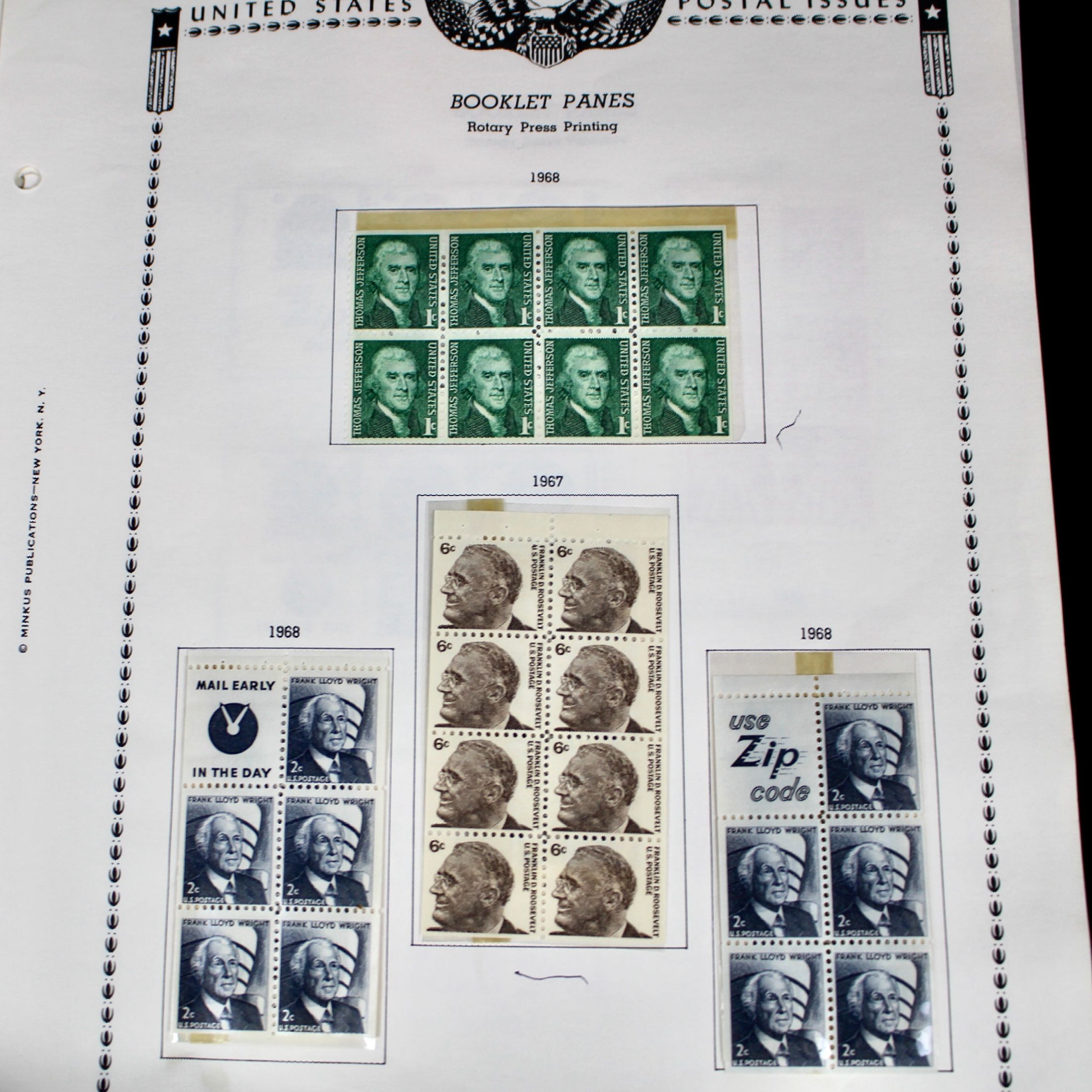 Mint Condition U.S. Booklet Pane Postage Stamp Collection, 1962 to 1987 ...