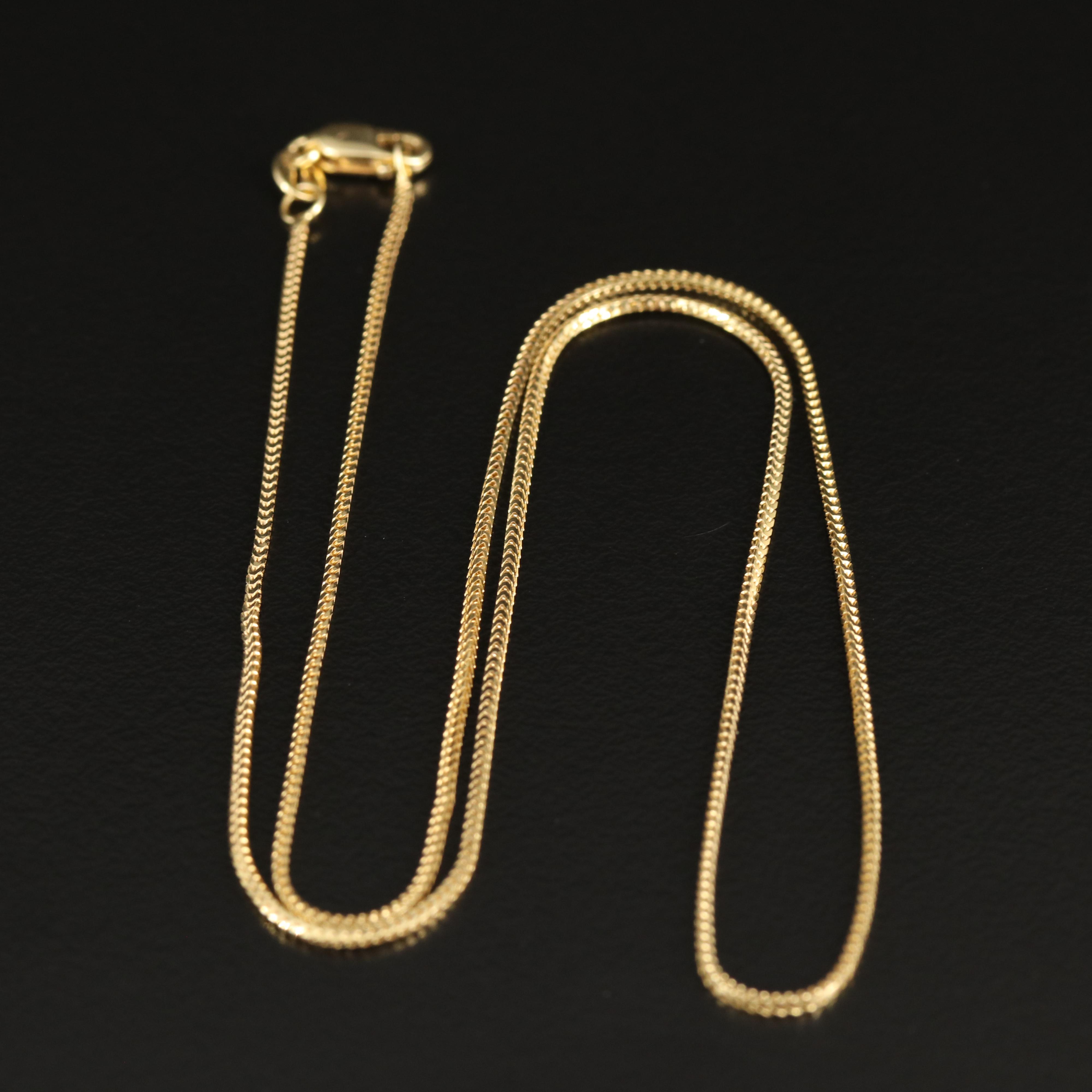14K Square Snake Chain Necklace | EBTH