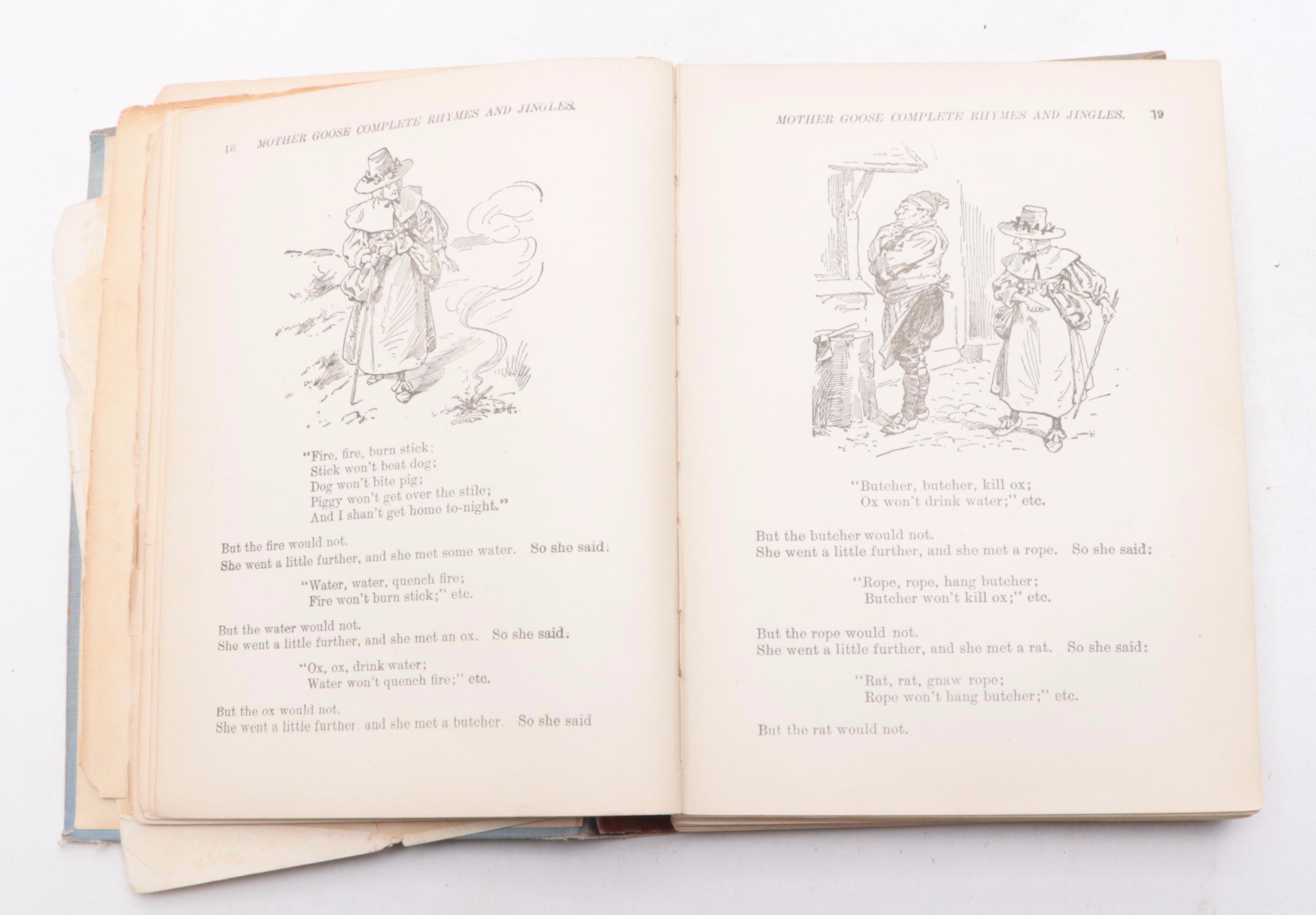 Illustrated "Mother Goose Complete Rhymes and Jingles," Early to Mid ...