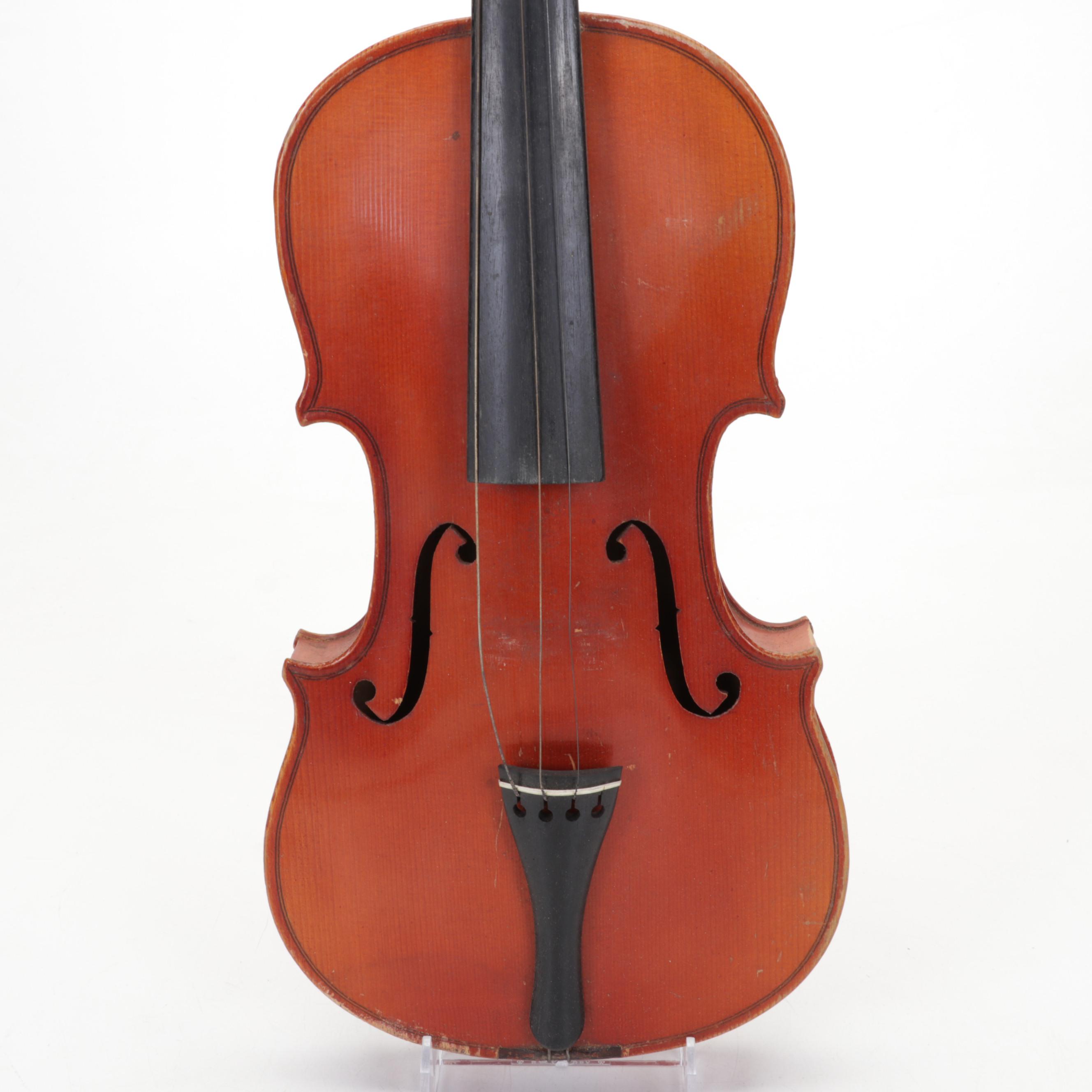 German Stradivarius Copy 4/4 Violin with Bow and Case | EBTH
