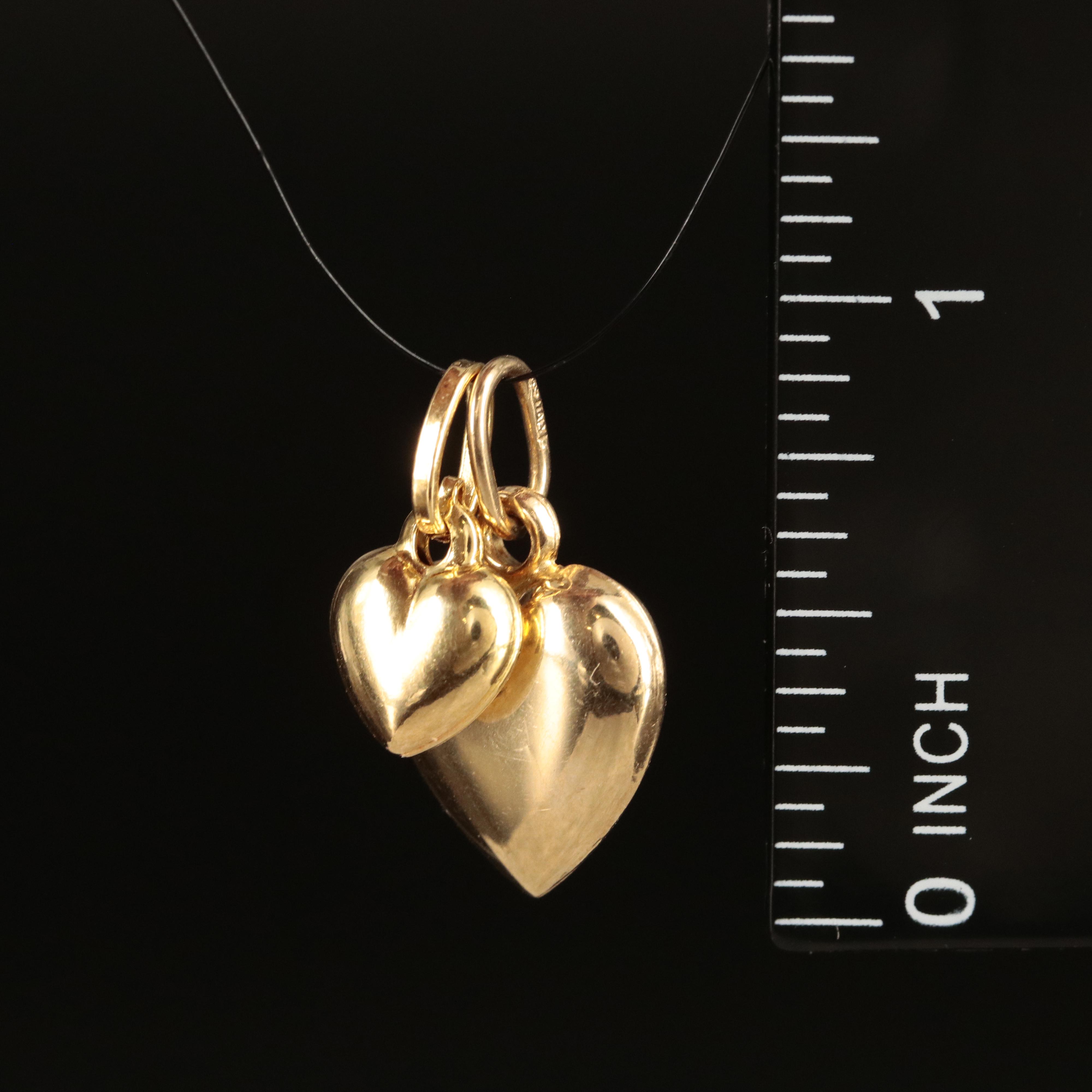 14K Puff Heart Pendants | EBTH