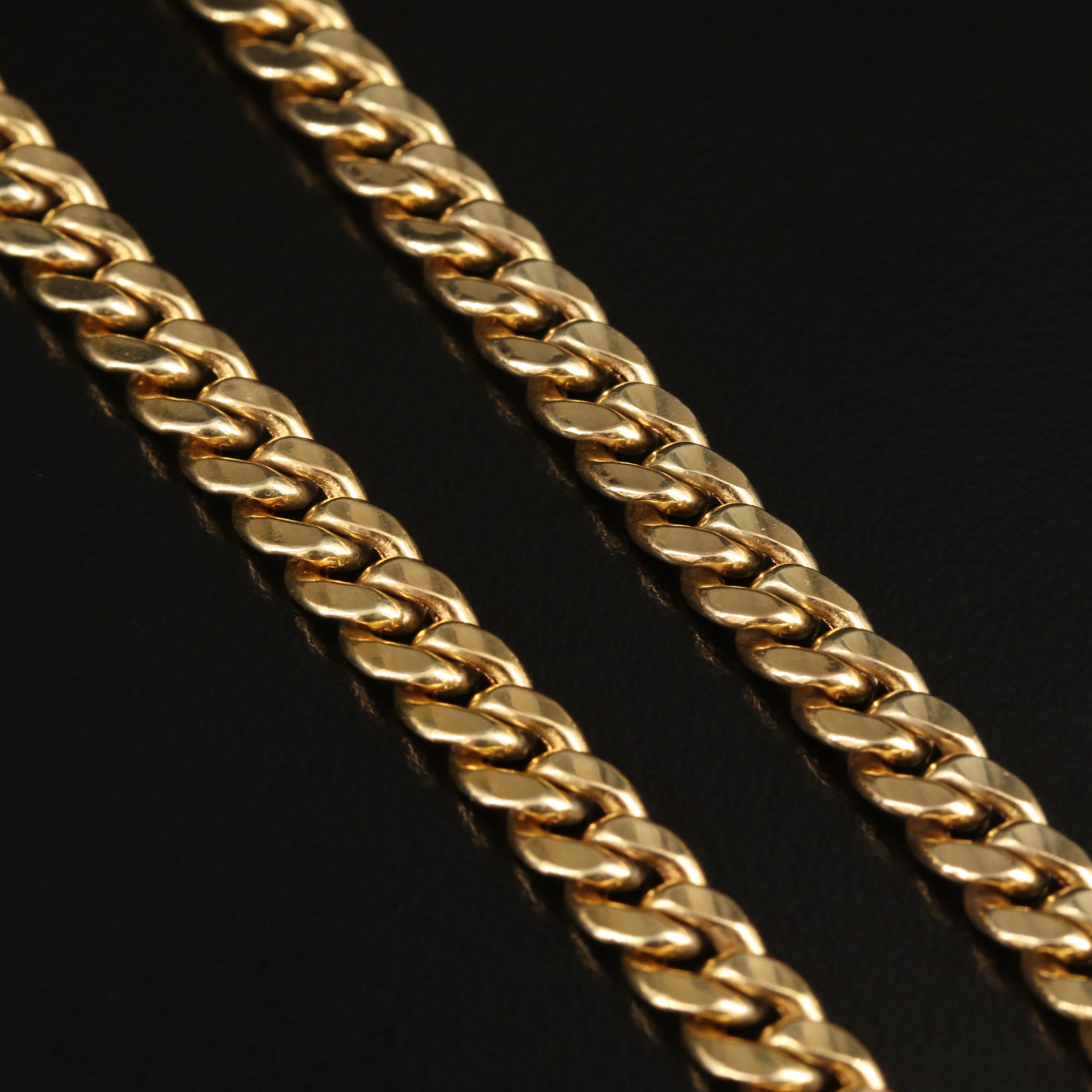 Italian 10K Curb Chain Necklace | EBTH