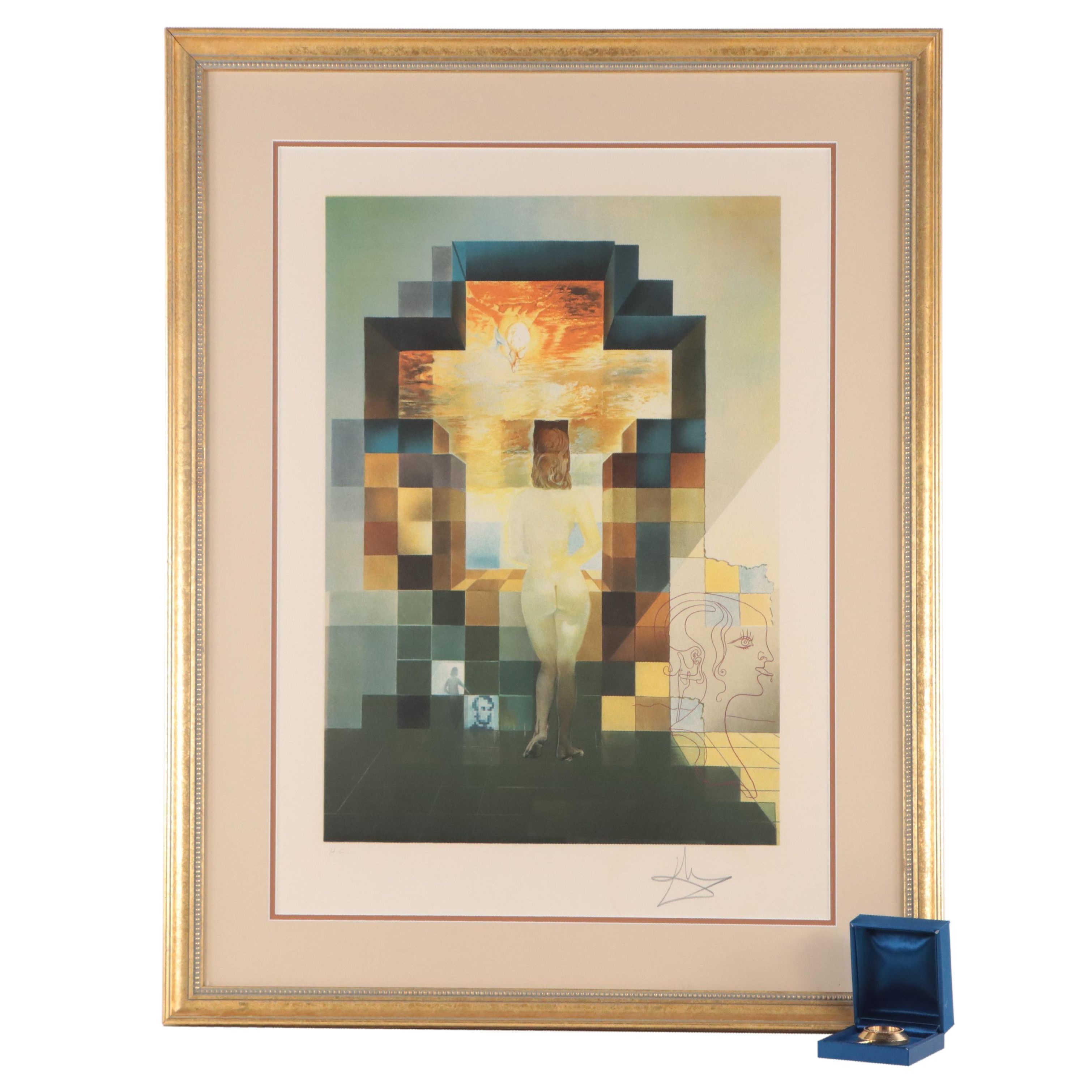 Salvador Dalí Embossed Photolith "Lincoln In Dalivison" With Magnifying ...