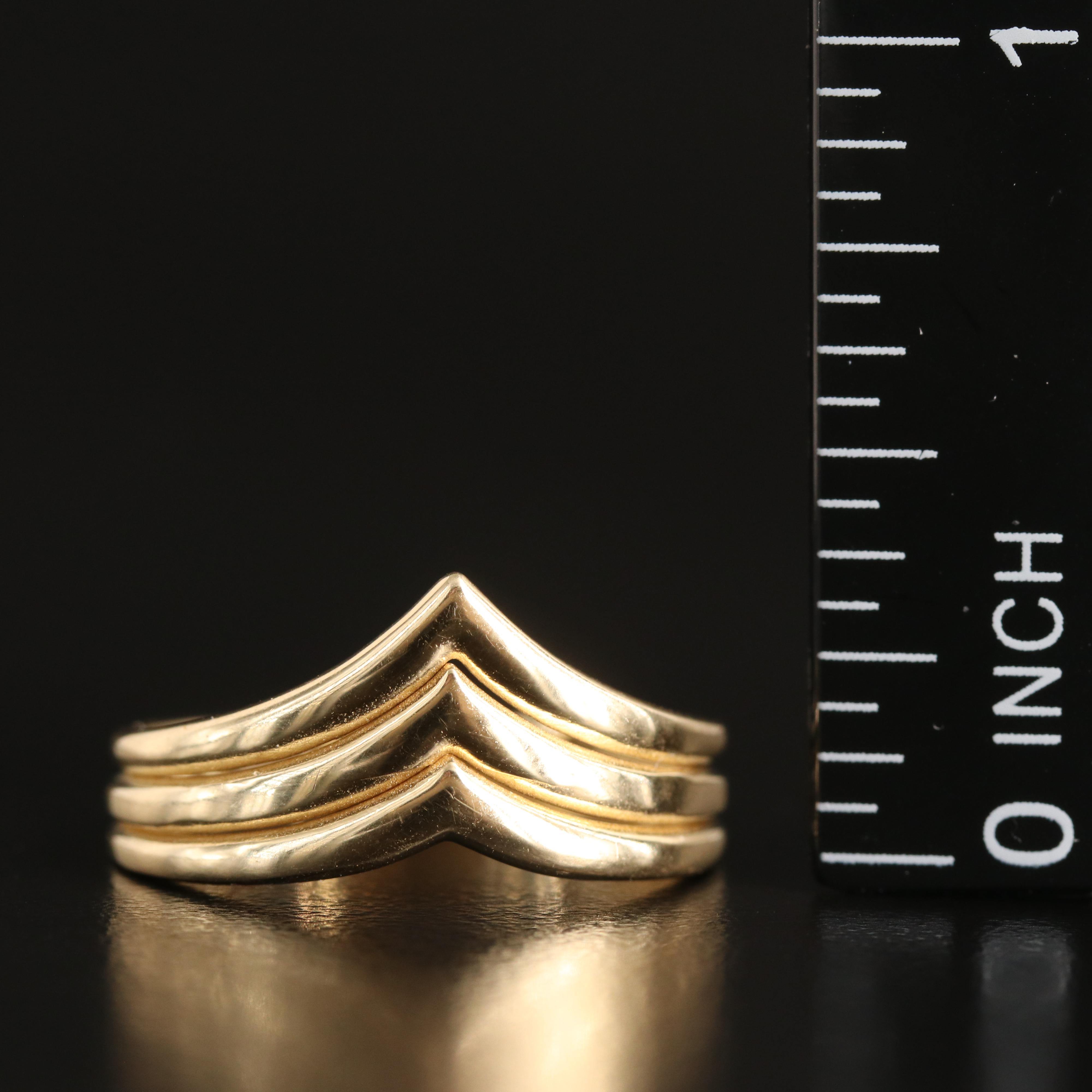 14K Triple Chevron Ring | EBTH
