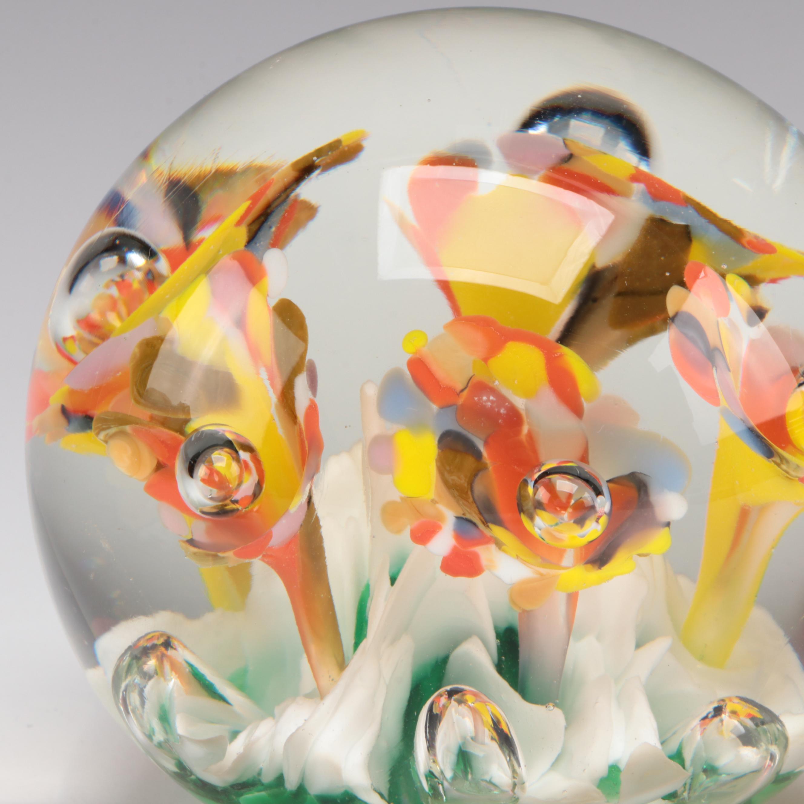 Millefiori With St. Clair and More Floral Studio Art Glass Paperweights ...
