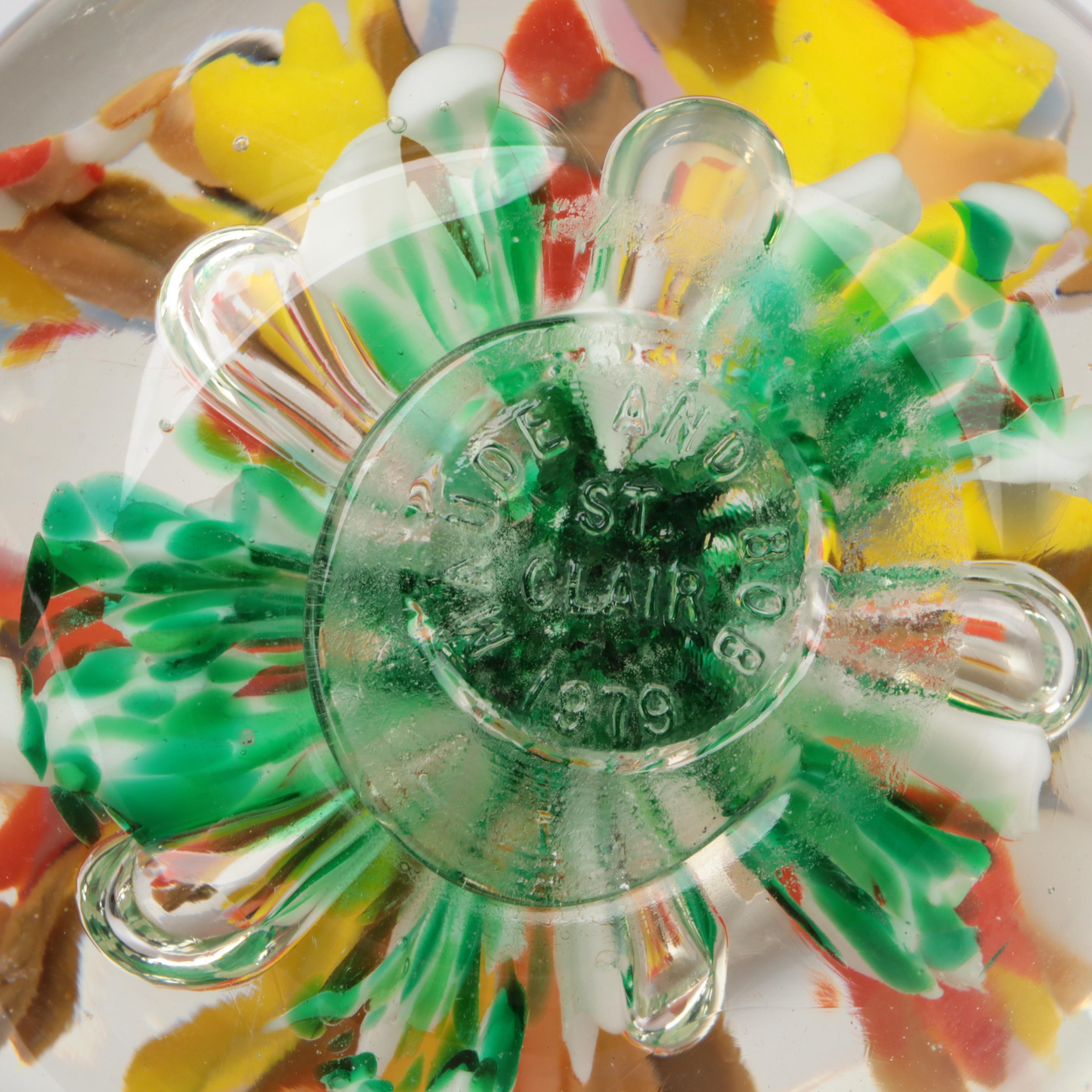 Millefiori With St. Clair and More Floral Studio Art Glass Paperweights ...